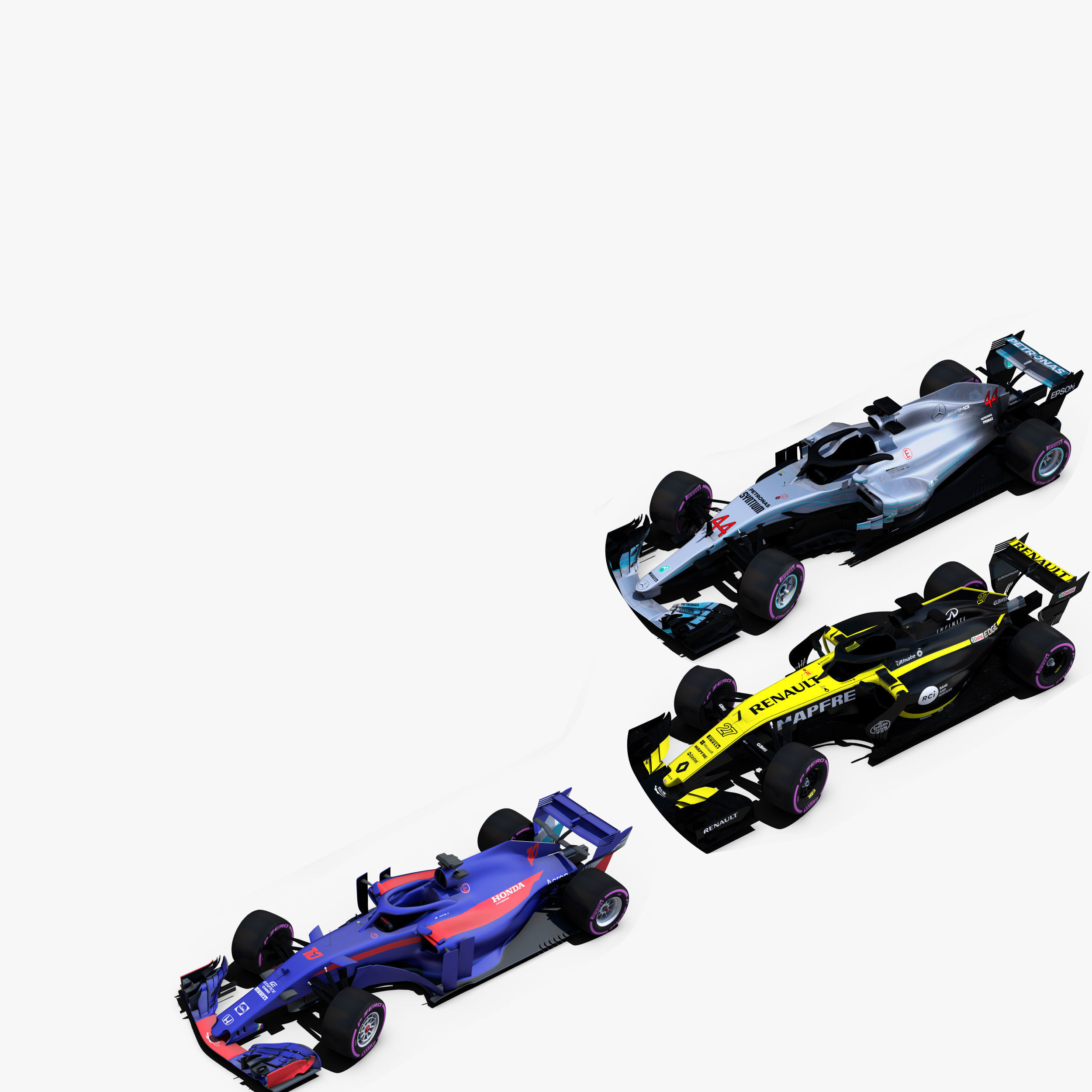 Formula 1 2018 cars Pack 3 3D model rigged | CGTrader