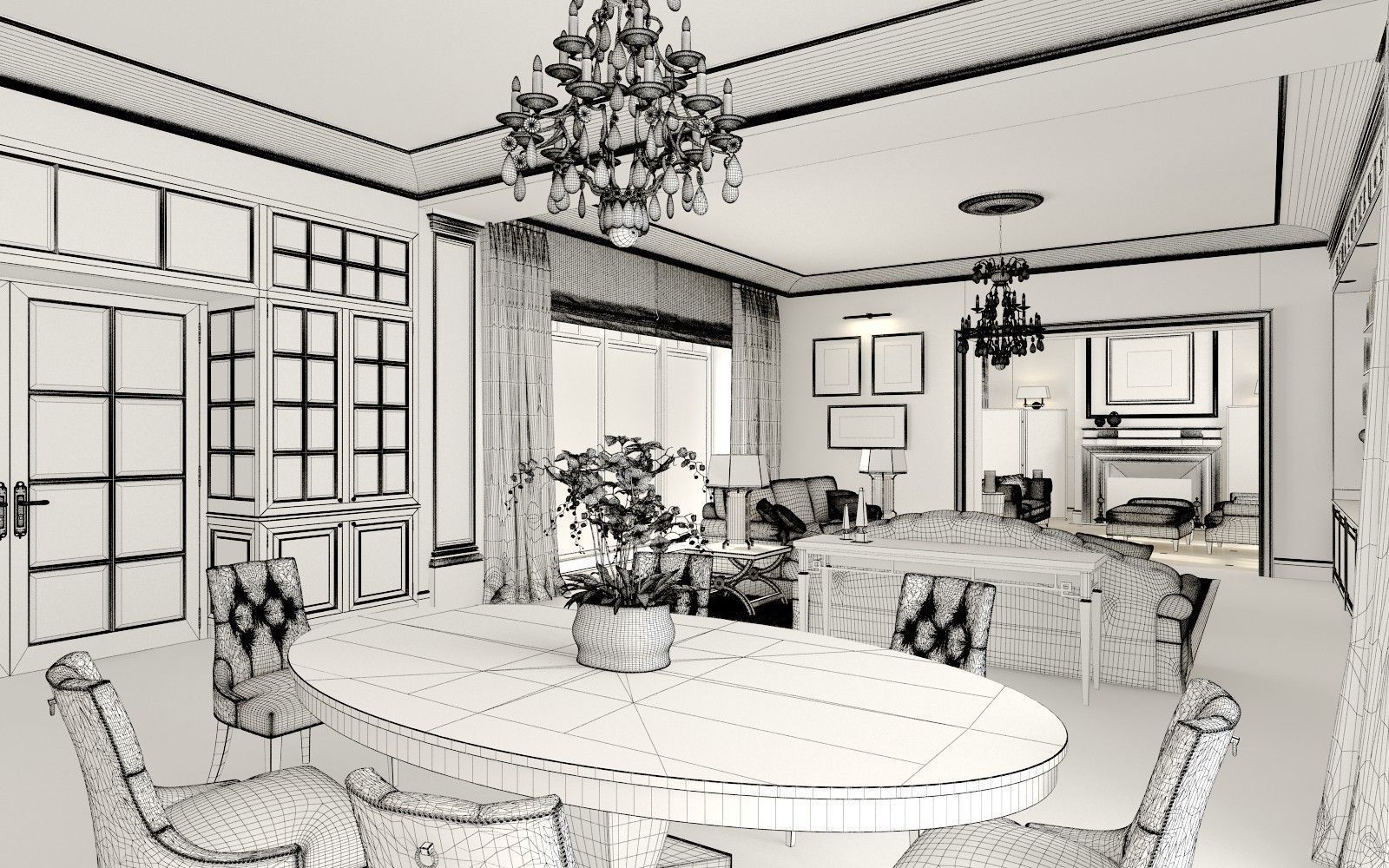 Big House Interior Scene Luxury 3D model | CGTrader