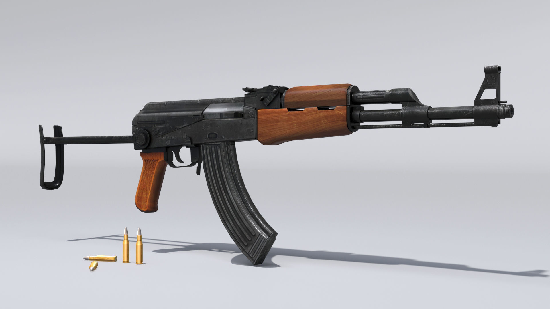 3D model AKM assault rifle - 3D AK 47 Low-poly model VR / AR / low-poly ...