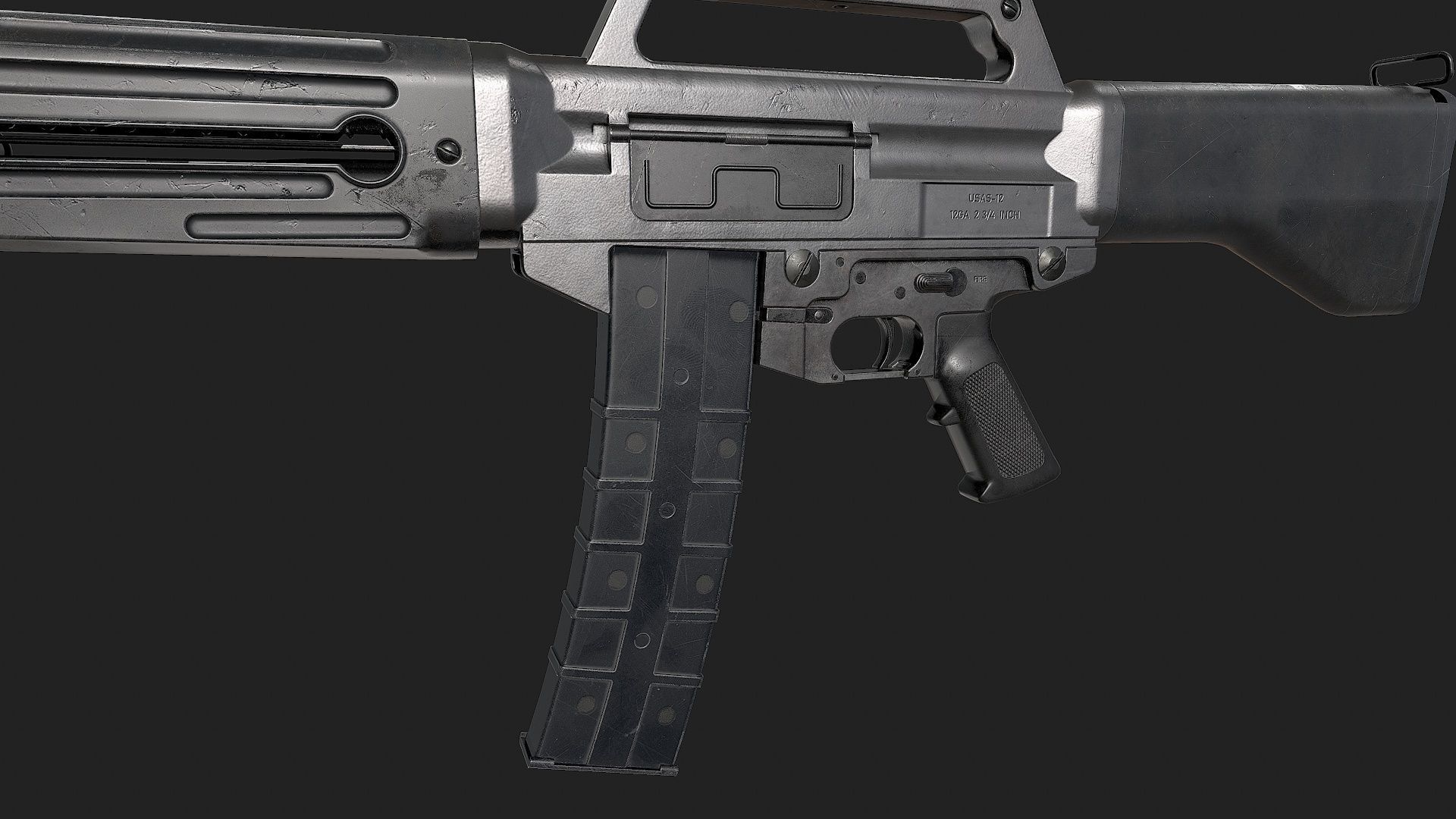 3D model USAS-12 gun VR / AR / low-poly | CGTrader