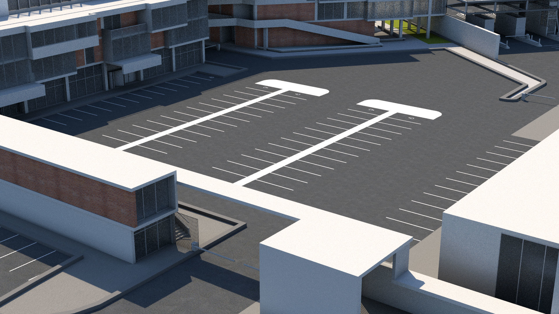 3D model Border Control and Administration Buildings VR / AR / low-poly ...