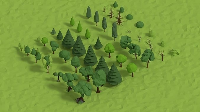 3D model Trees Pack VR / AR / low-poly rigged animated | CGTrader