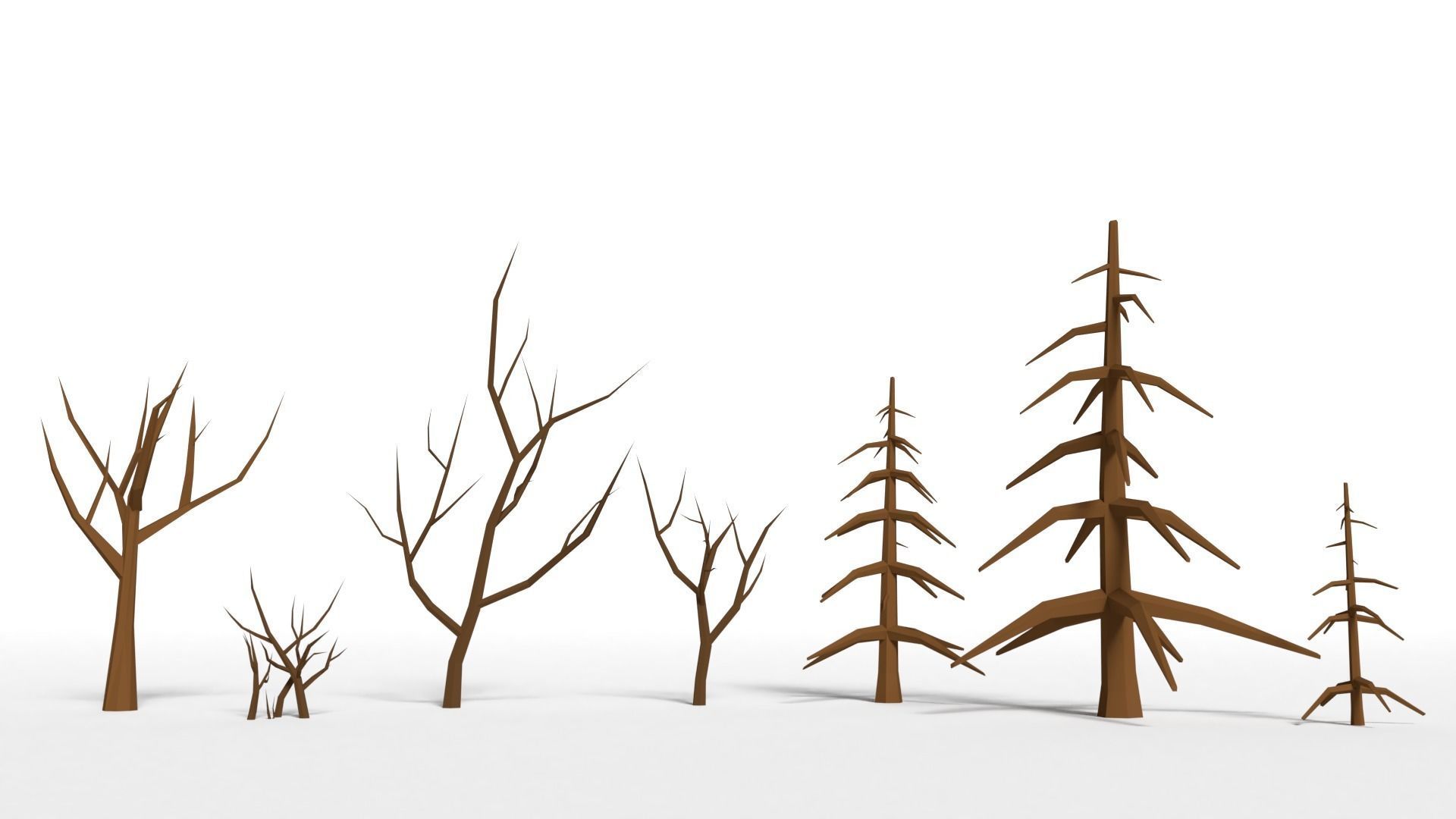 3D model Trees Pack VR / AR / low-poly rigged animated | CGTrader