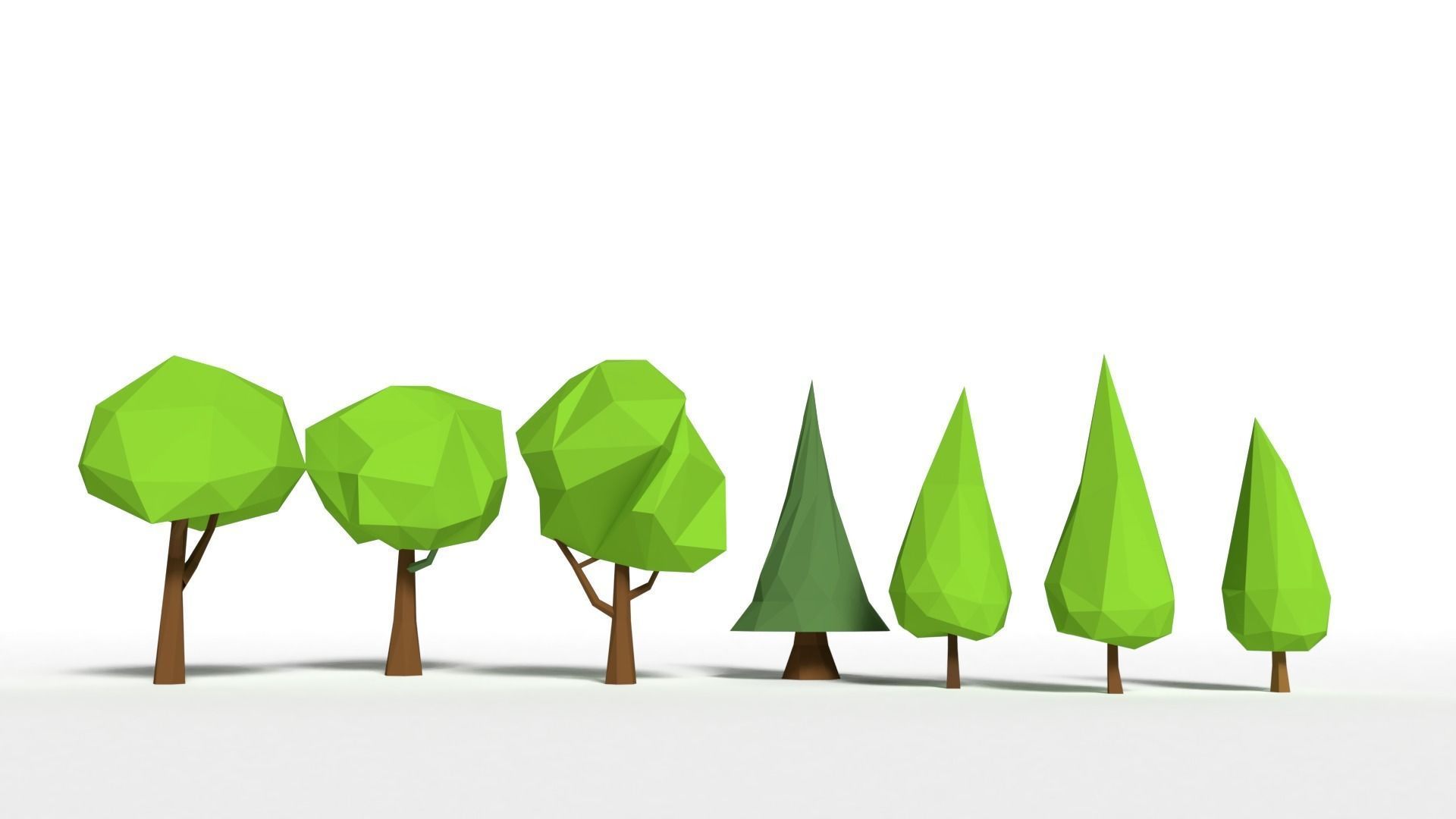 3D model Trees Pack VR / AR / low-poly rigged animated | CGTrader