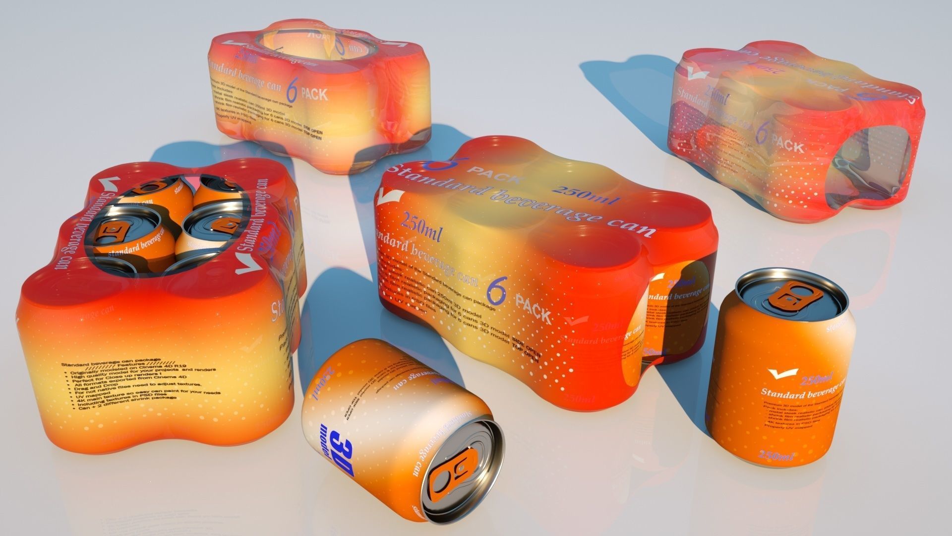 Cans in a plastic shrinkwrap 3D models Mega Pack 3D model | CGTrader