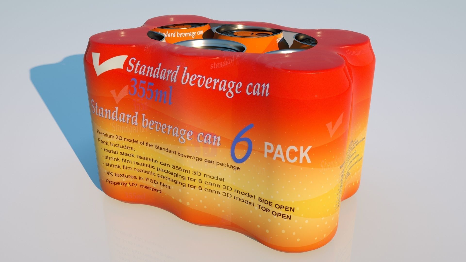 Cans in a plastic shrinkwrap 3D models Mega Pack 3D model | CGTrader