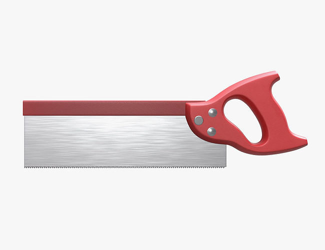 saw with red handle 3D model | CGTrader