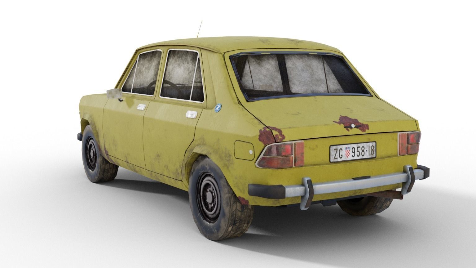 3D model Yugo Zastava Old Rusty Car Low Poly VR / AR / low-poly | CGTrader