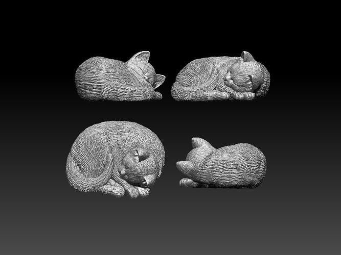 cat sleeping 3D model 3D printable | CGTrader