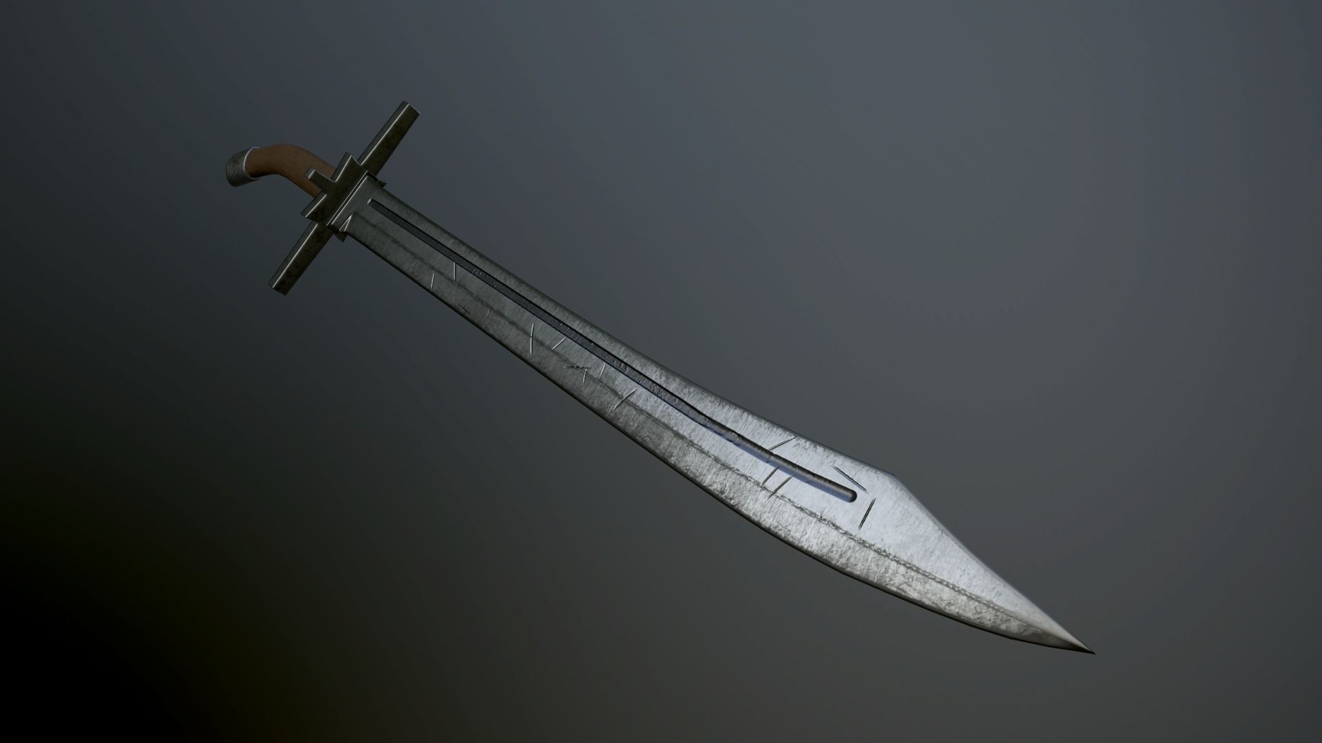 3D model Medieval grossmesser VR / AR / low-poly | CGTrader