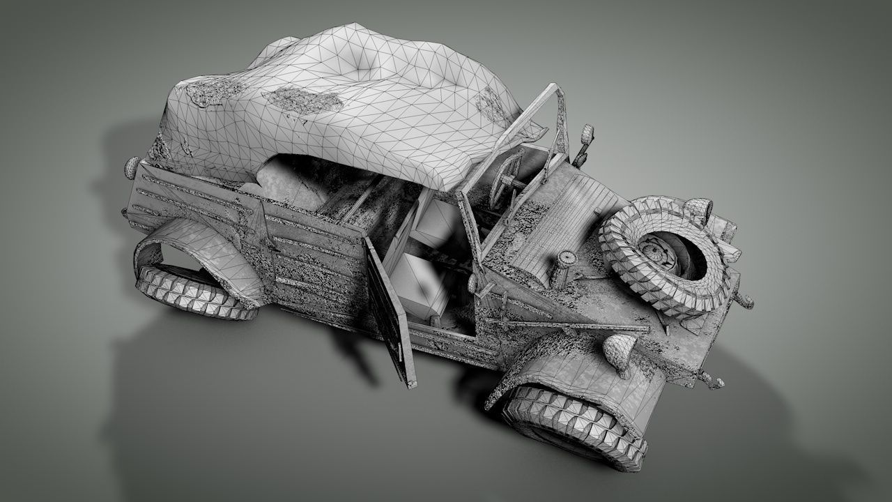 Wrecked Rusty Car 3D model | CGTrader