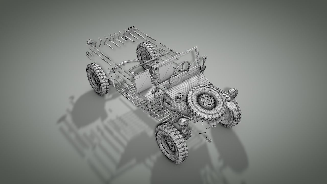 Wrecked Rusty Car 3D model | CGTrader