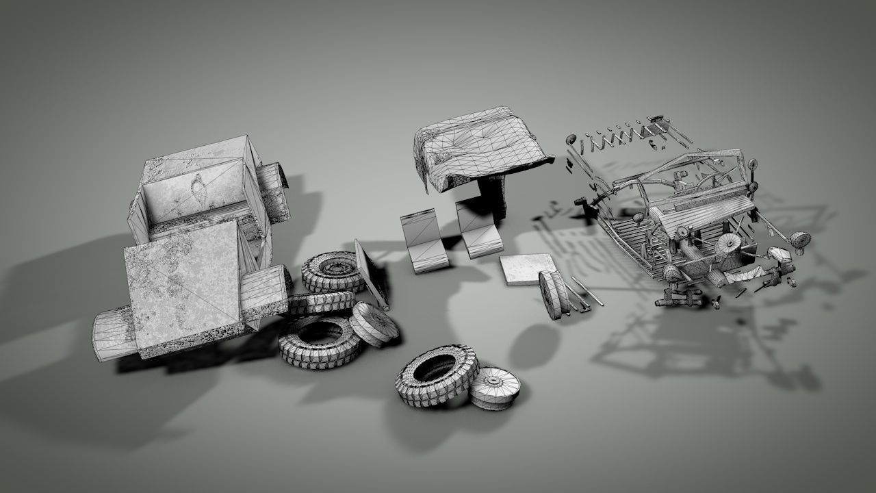 Wrecked Rusty Car 3D model | CGTrader