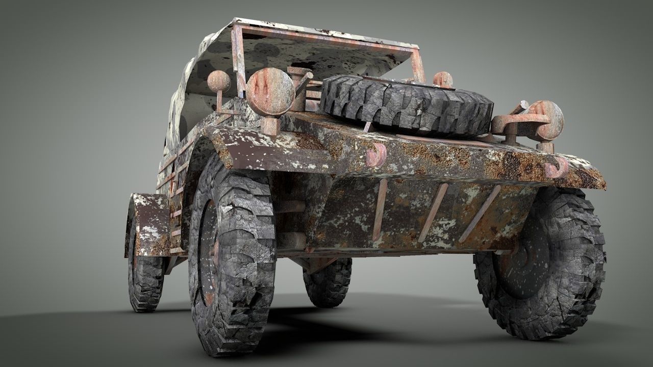 Wrecked Rusty Car 3D model | CGTrader