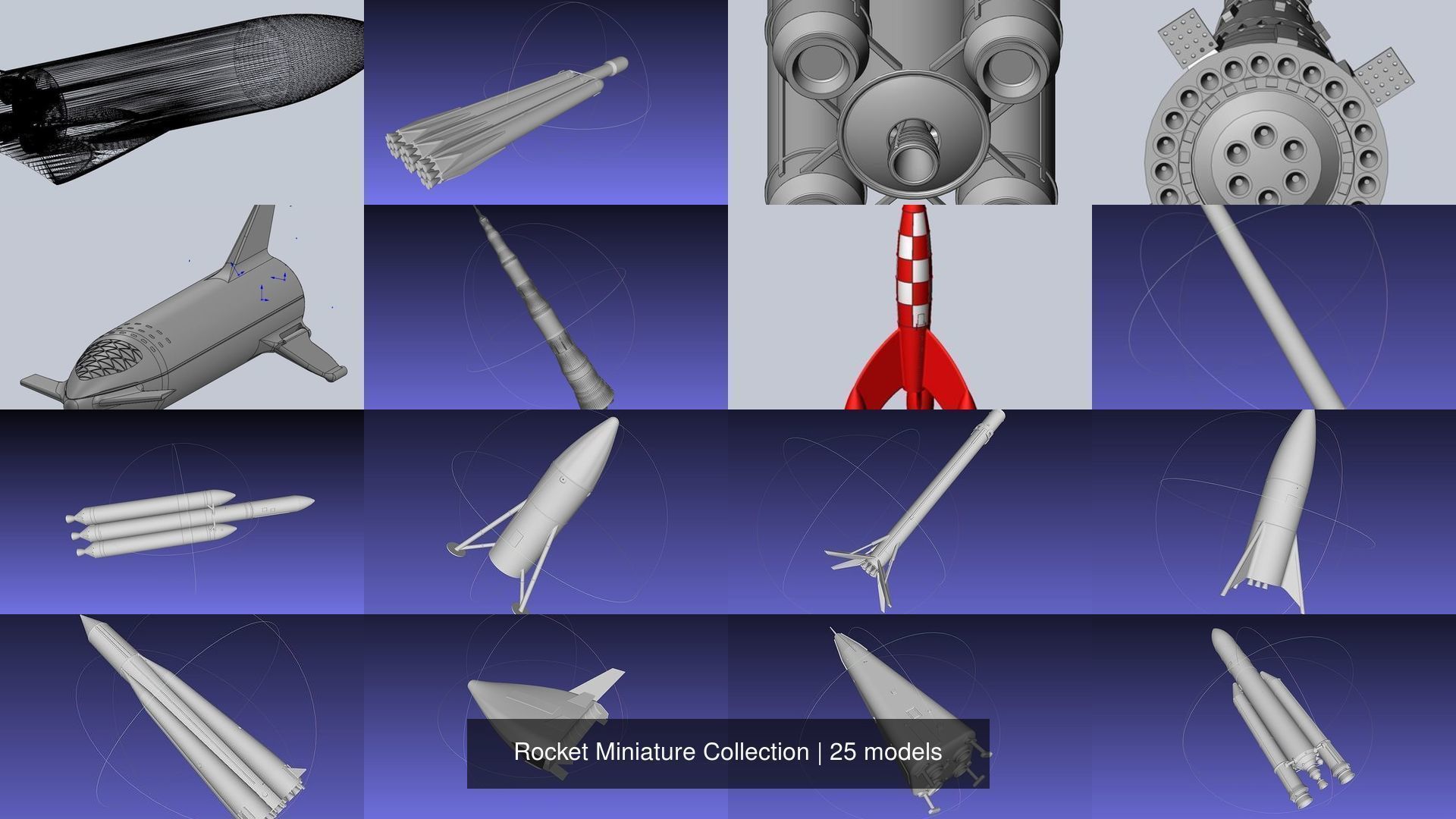 Rocket Miniature Collection 3D model | CGTrader