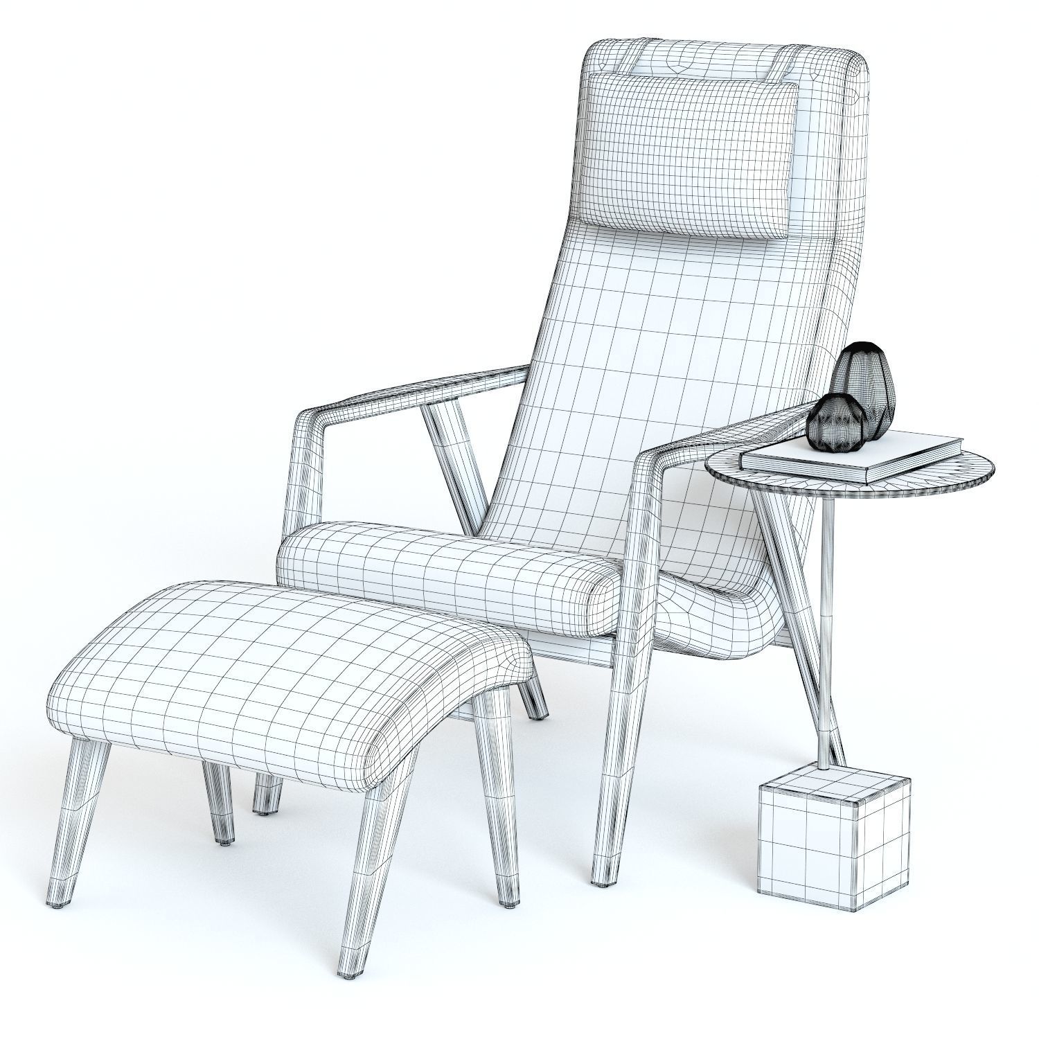 West Elm Contour Lounge Chair 3D model | CGTrader