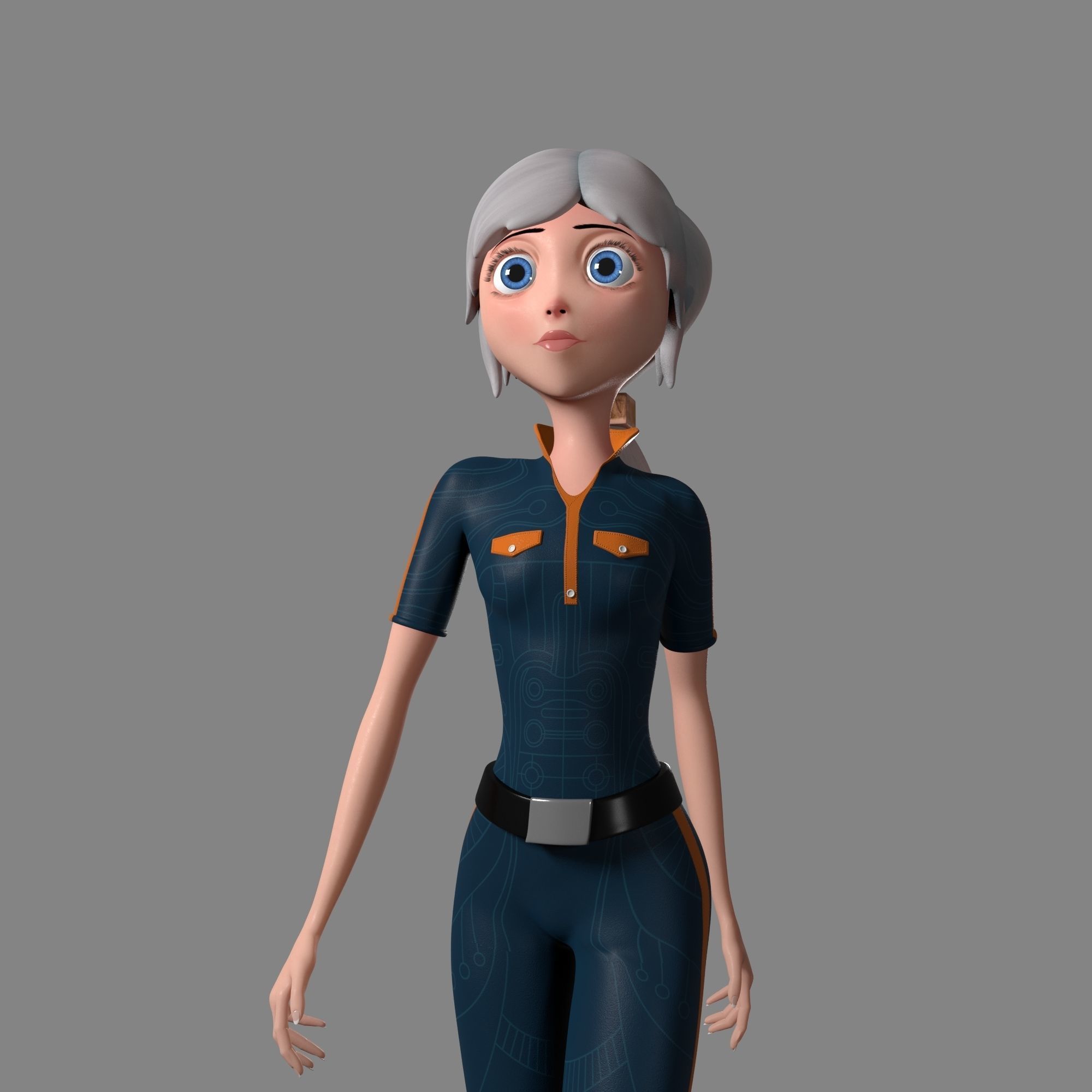 Susan-Ginormica woman in uniform free 3D model rigged | CGTrader