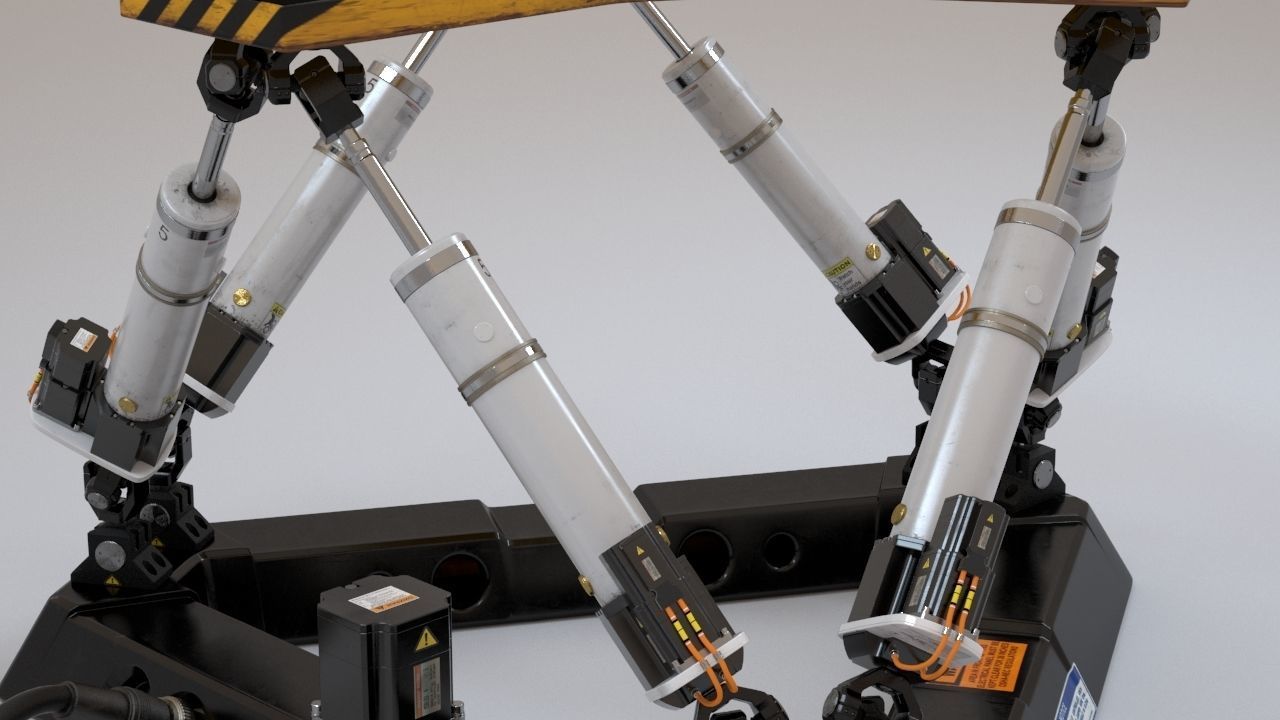 Hexapod Platform 3D model rigged | CGTrader