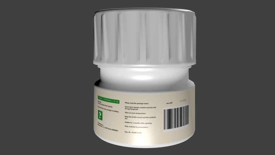 3D model Medicine prop - Omeprazil TriviaPharmacy 20mg VR / AR / low ...
