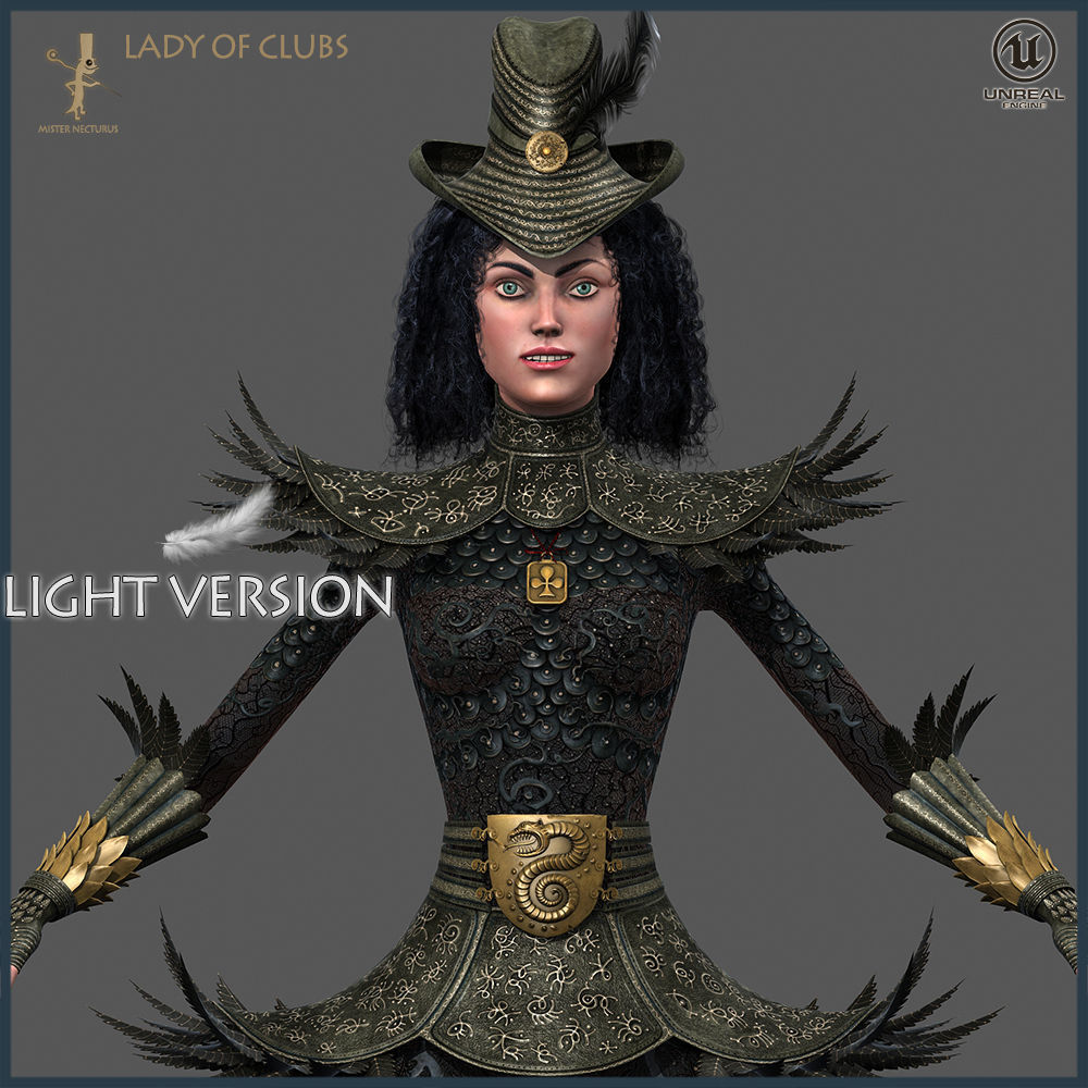 3D model Lady Of Clubs Light Version VR / AR / low-poly | CGTrader