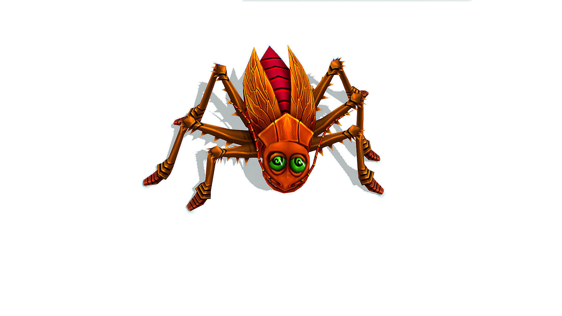 3D model Animated Funny Cartoon Brown Insect Roach VR / AR / low-poly ...