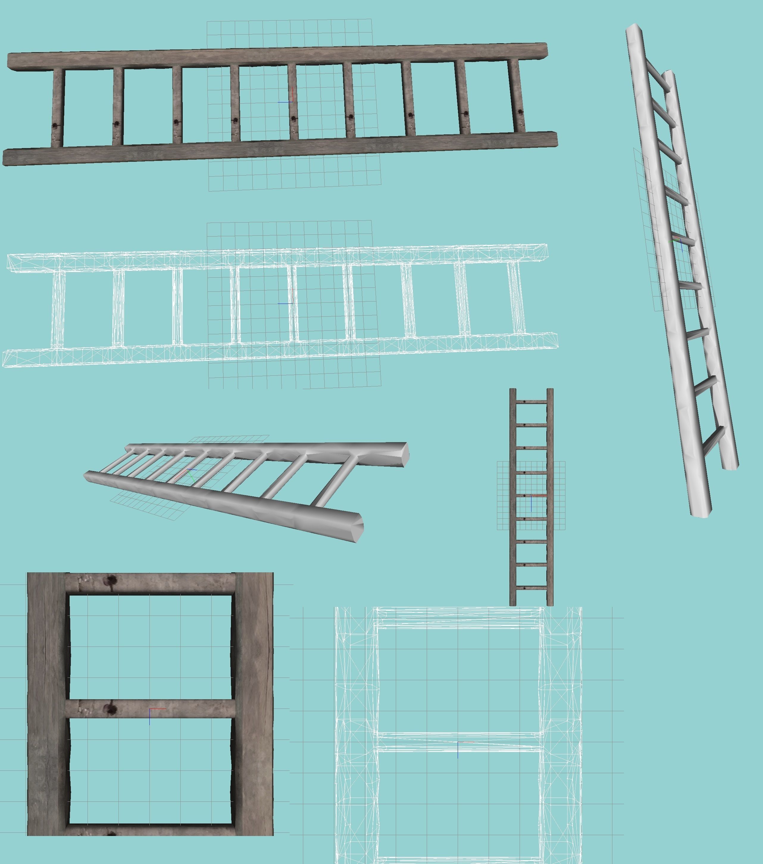 Ladder wooden free 3D model | CGTrader