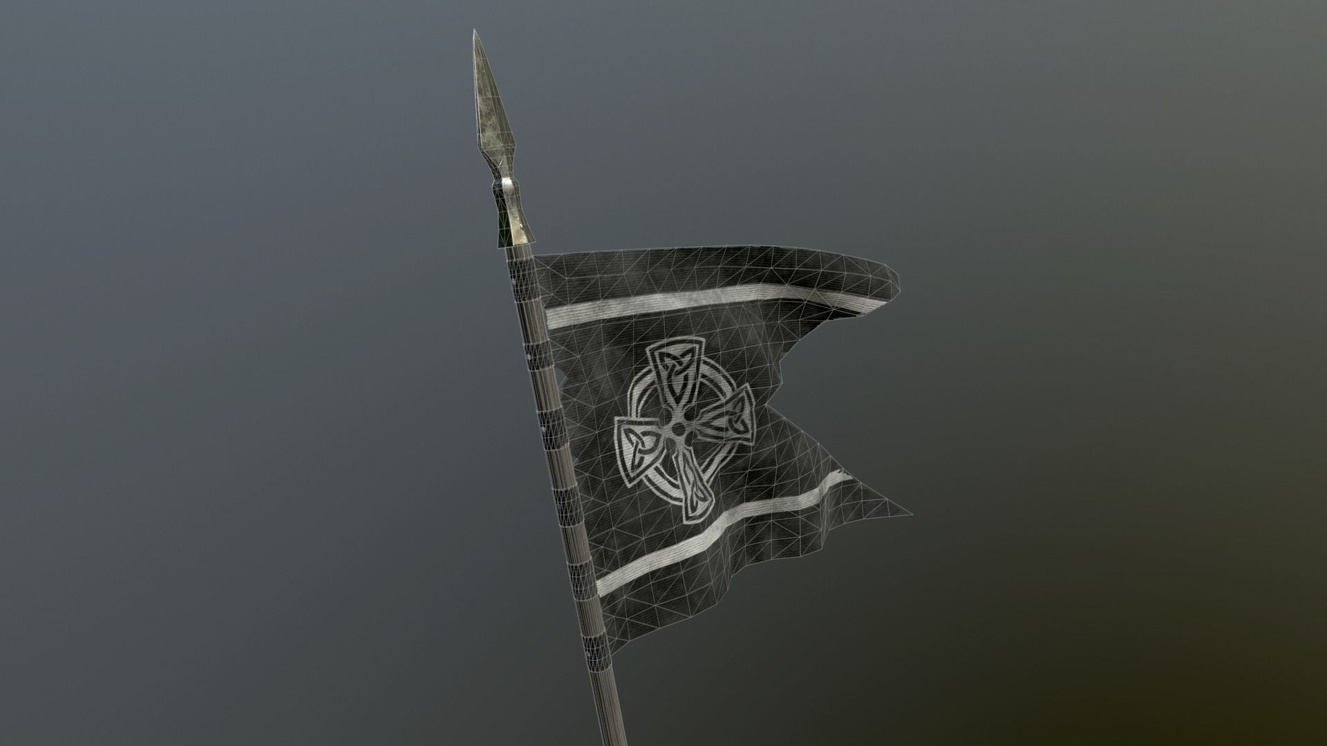 3D model Medieval flag on the spear VR / AR / low-poly | CGTrader