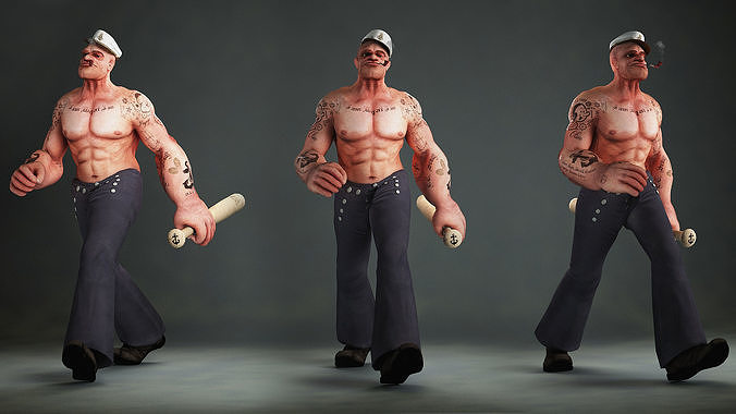 3D model Popeye sailor VR / AR / low-poly rigged | CGTrader