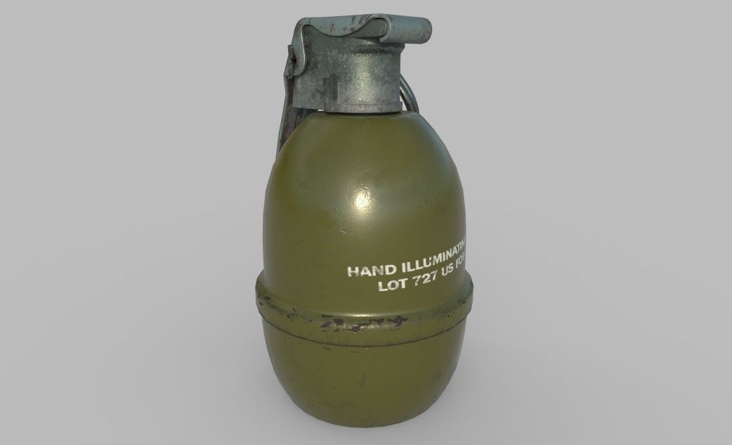 3D model MK1 Illumination Hand Grenade Game Ready 2 LODs VR / AR / low ...