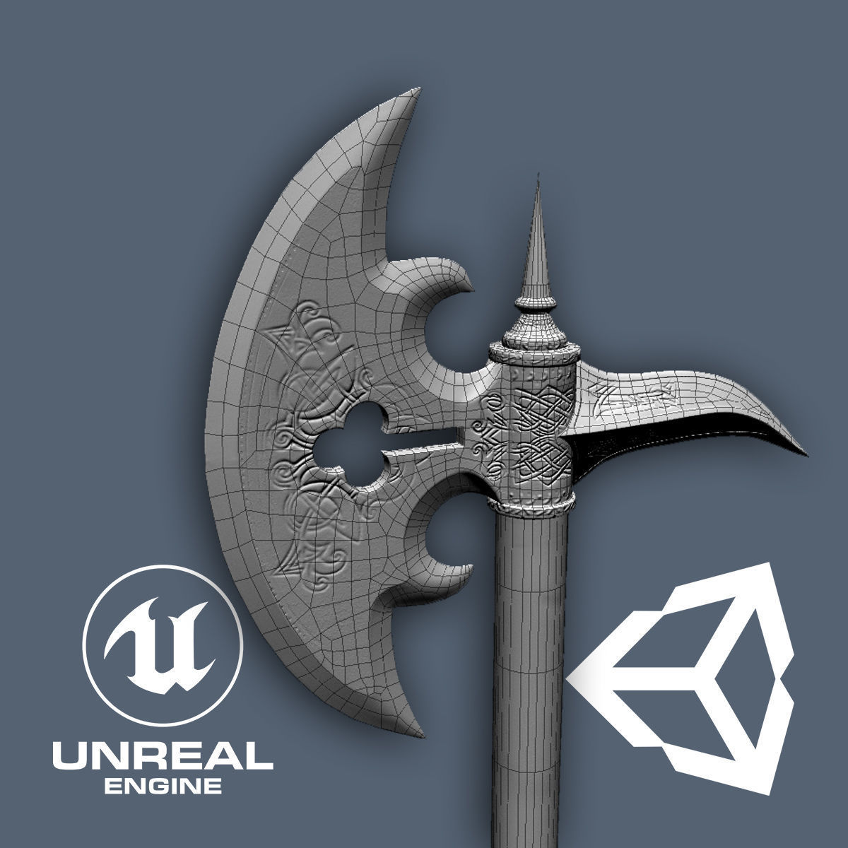 3D model German Halberd VR / AR / low-poly | CGTrader