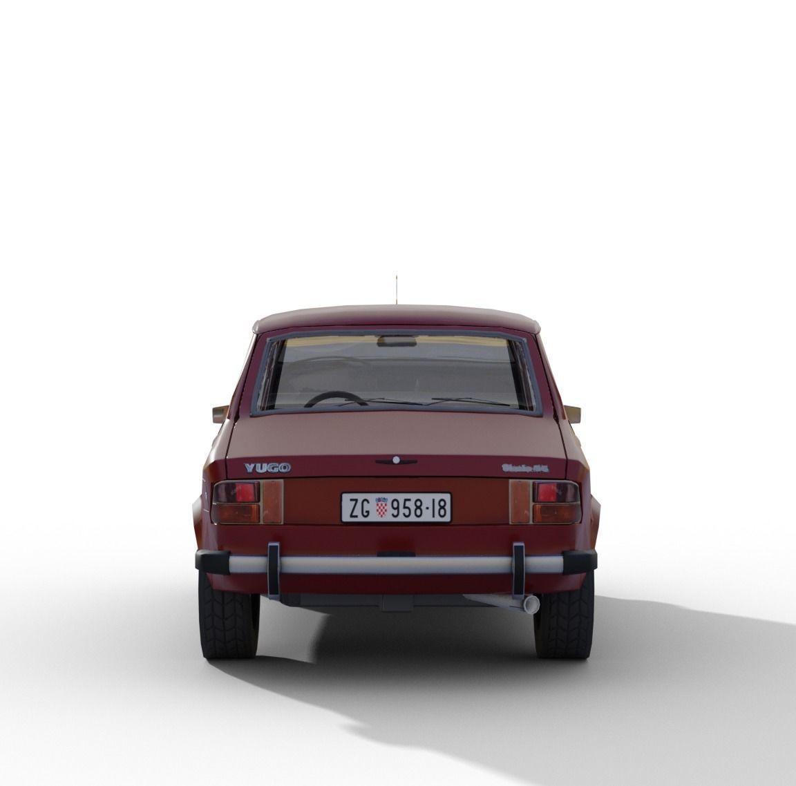 3D model Zastava 101 Red Car Low Poly VR / AR / low-poly | CGTrader
