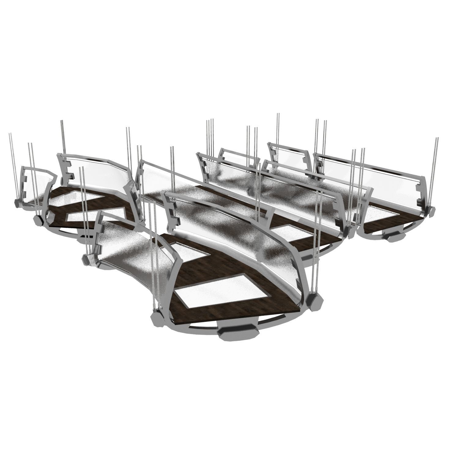 3D model Suspended Glass Walkway Segments VR / AR / low-poly | CGTrader