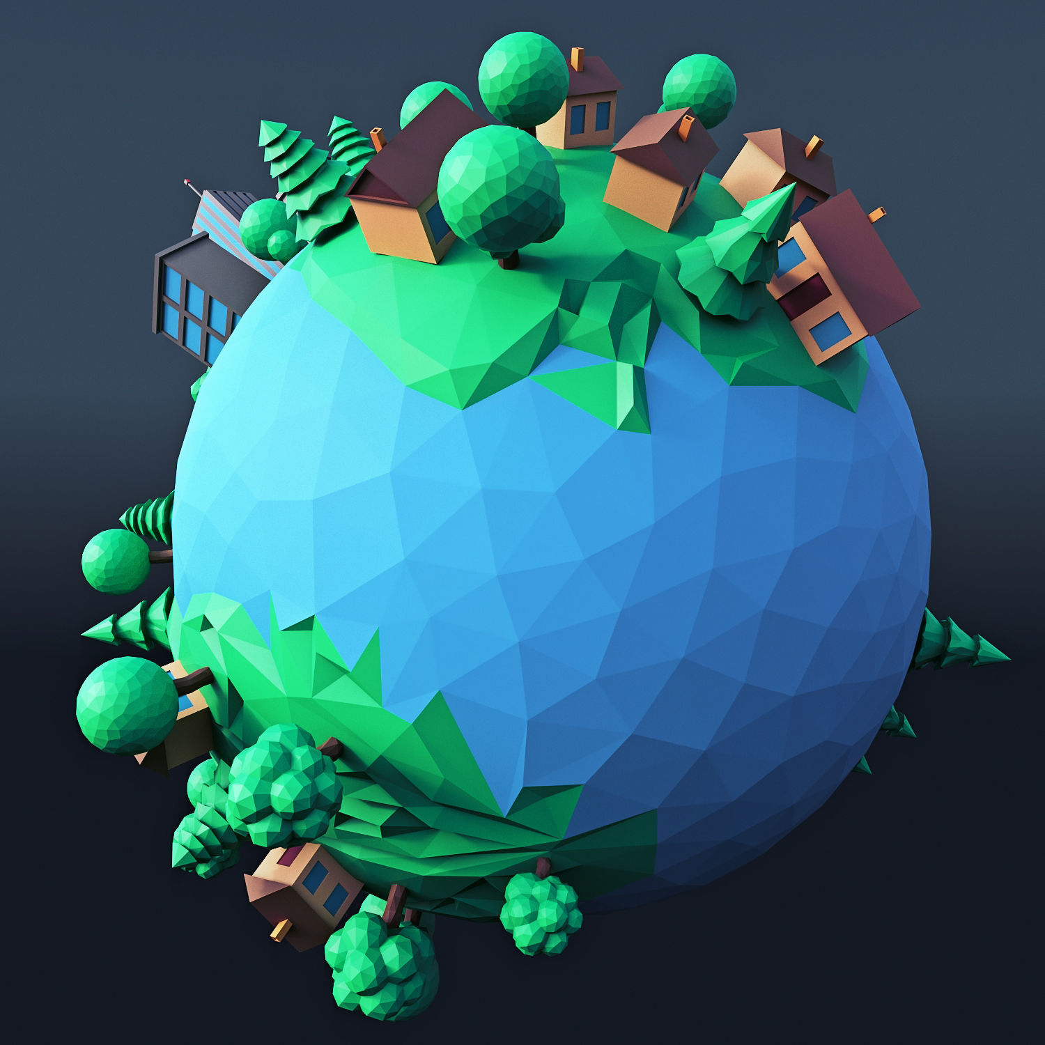 3D model Cartoon Planet 3 VR / AR / low-poly | CGTrader