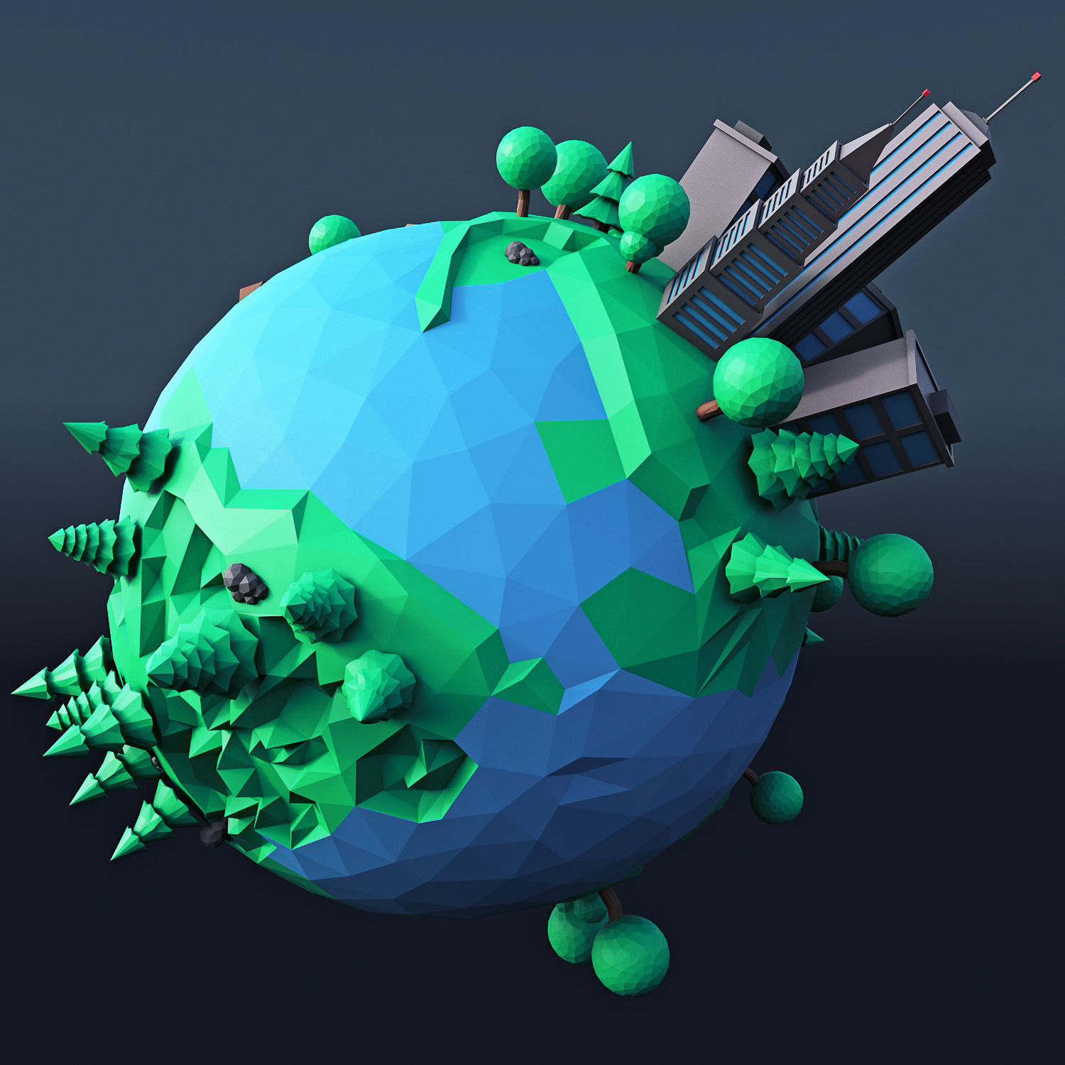 3D model Cartoon Planet 3 VR / AR / low-poly | CGTrader