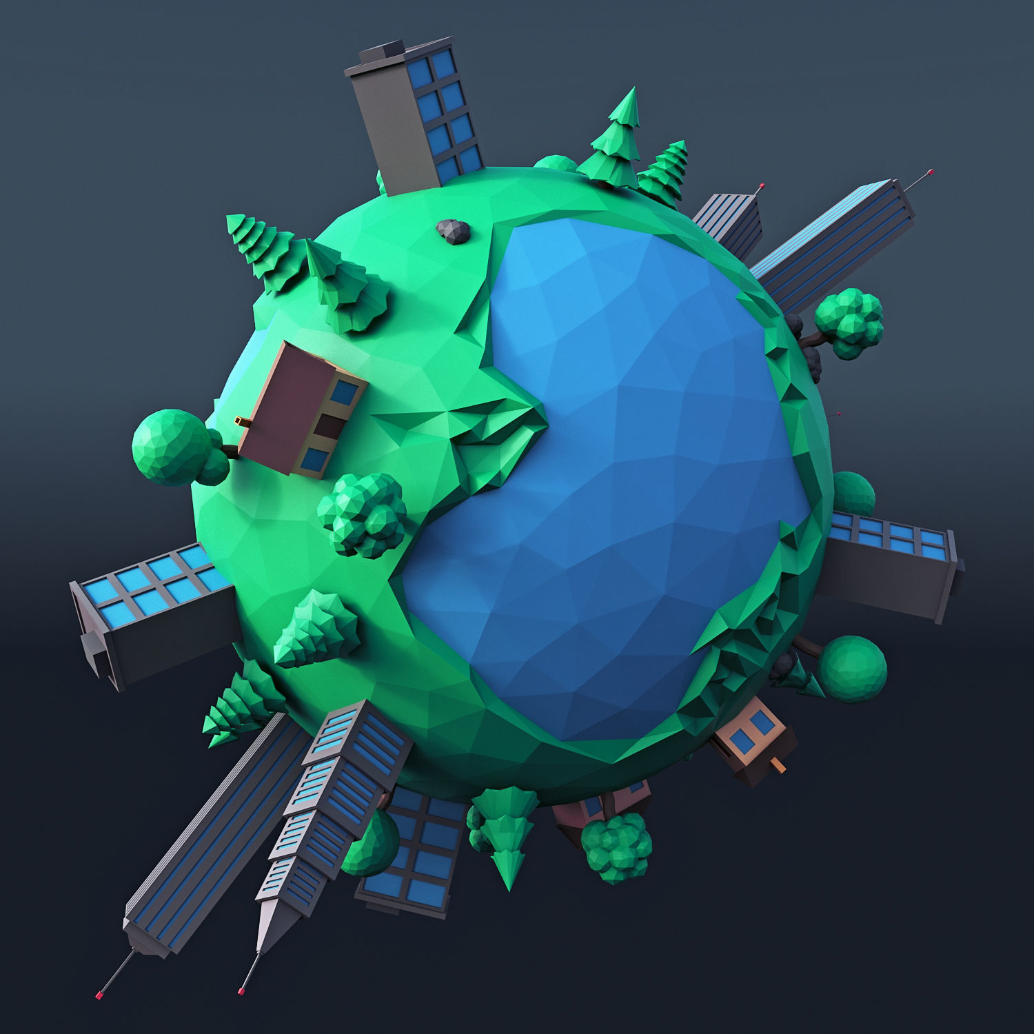 3D model Cartoon Planet 4 VR / AR / low-poly | CGTrader