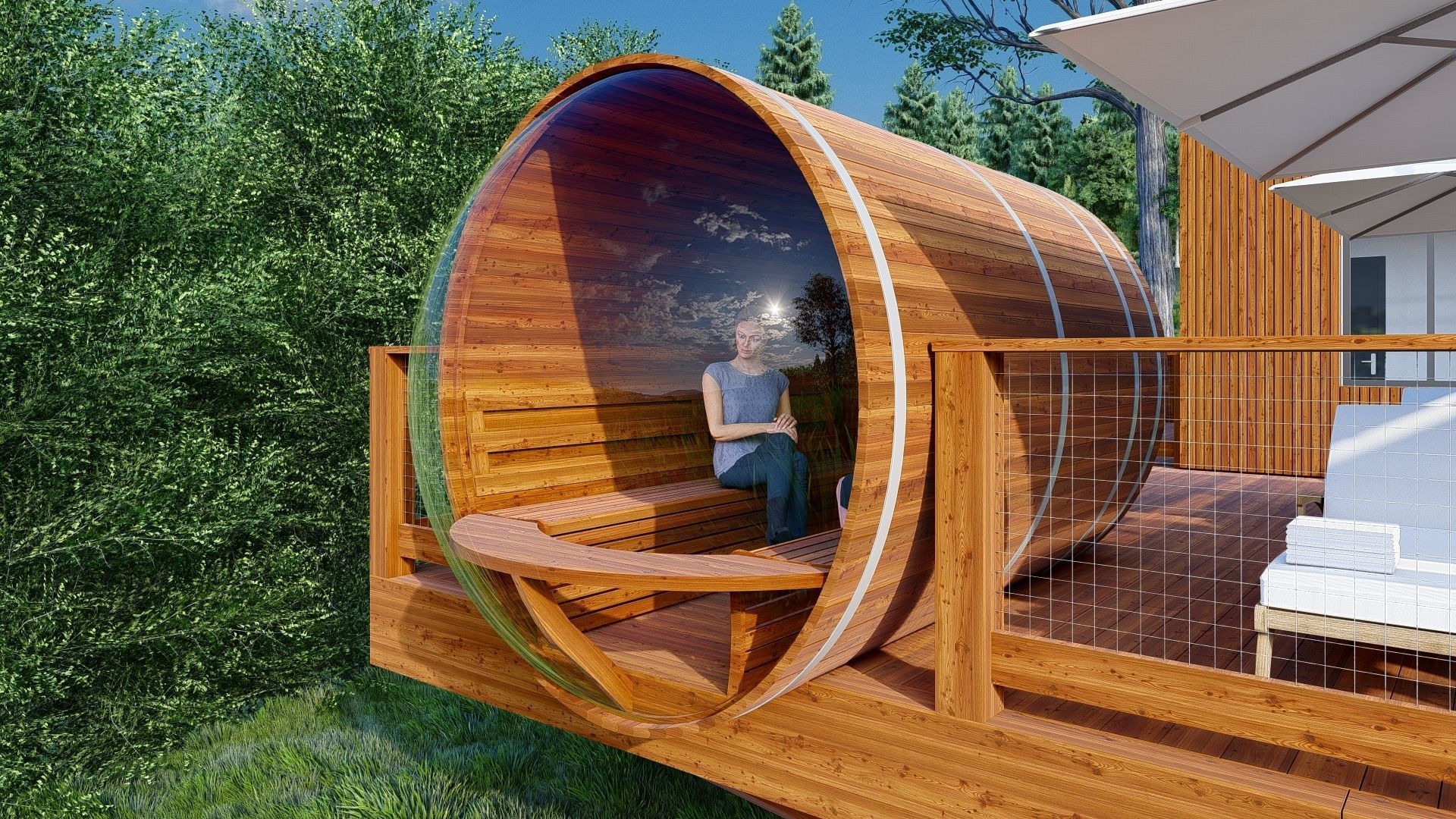 Bubble Barrel Sauna 3D model | CGTrader