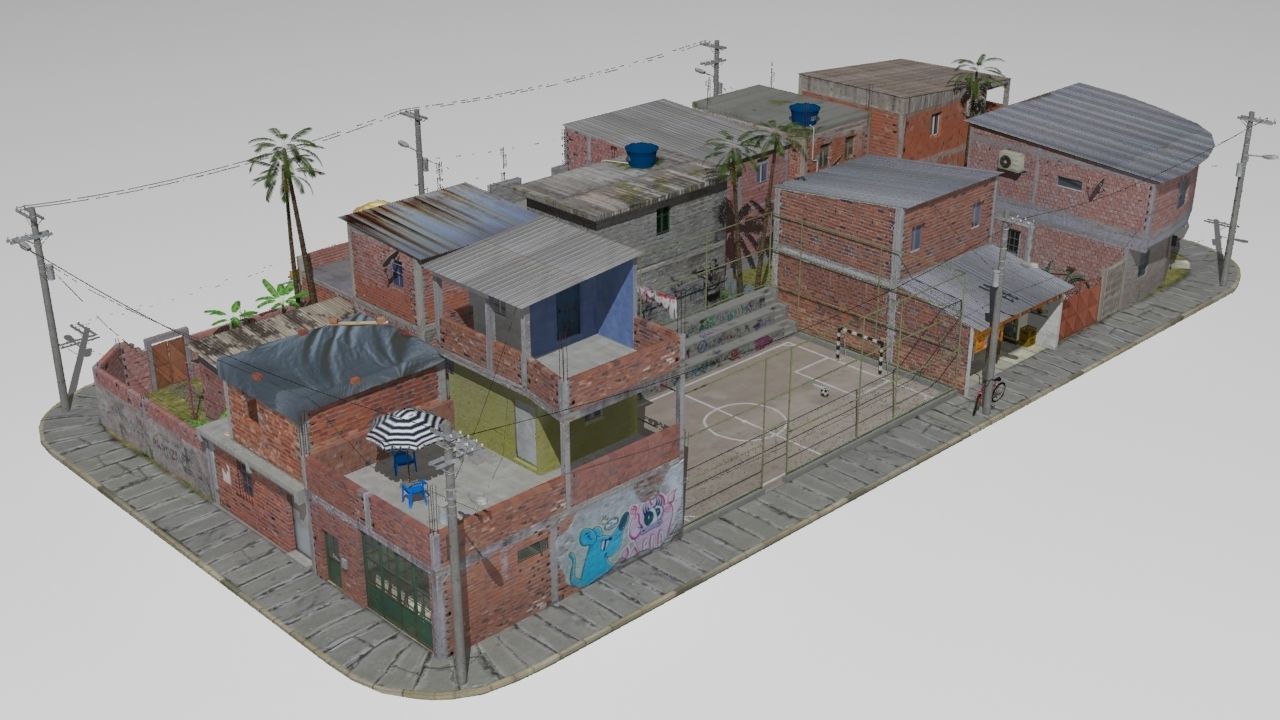 favela street 3D model | CGTrader