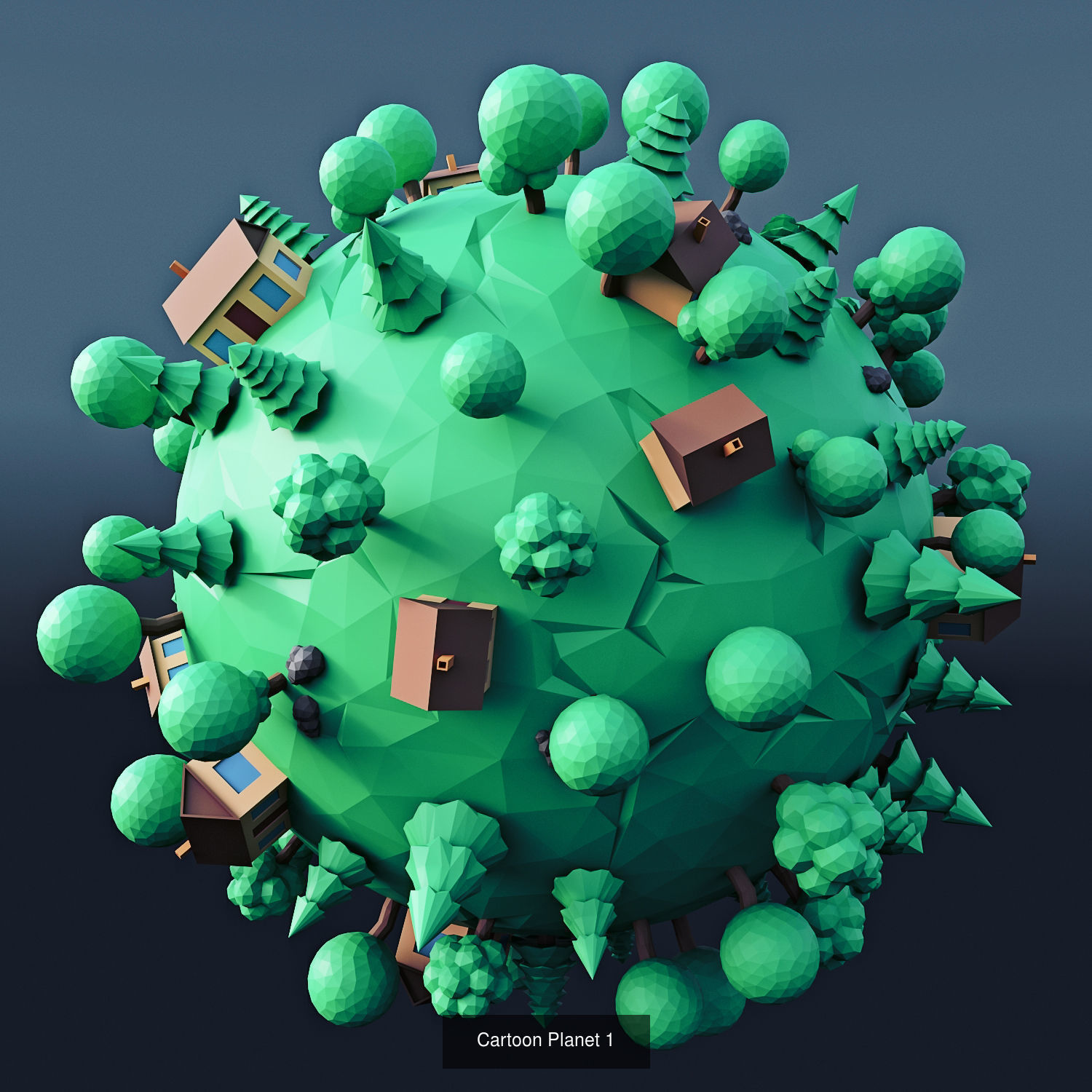 3D Model Collection Cartoon Planet Pack VR / AR / low-poly | CGTrader