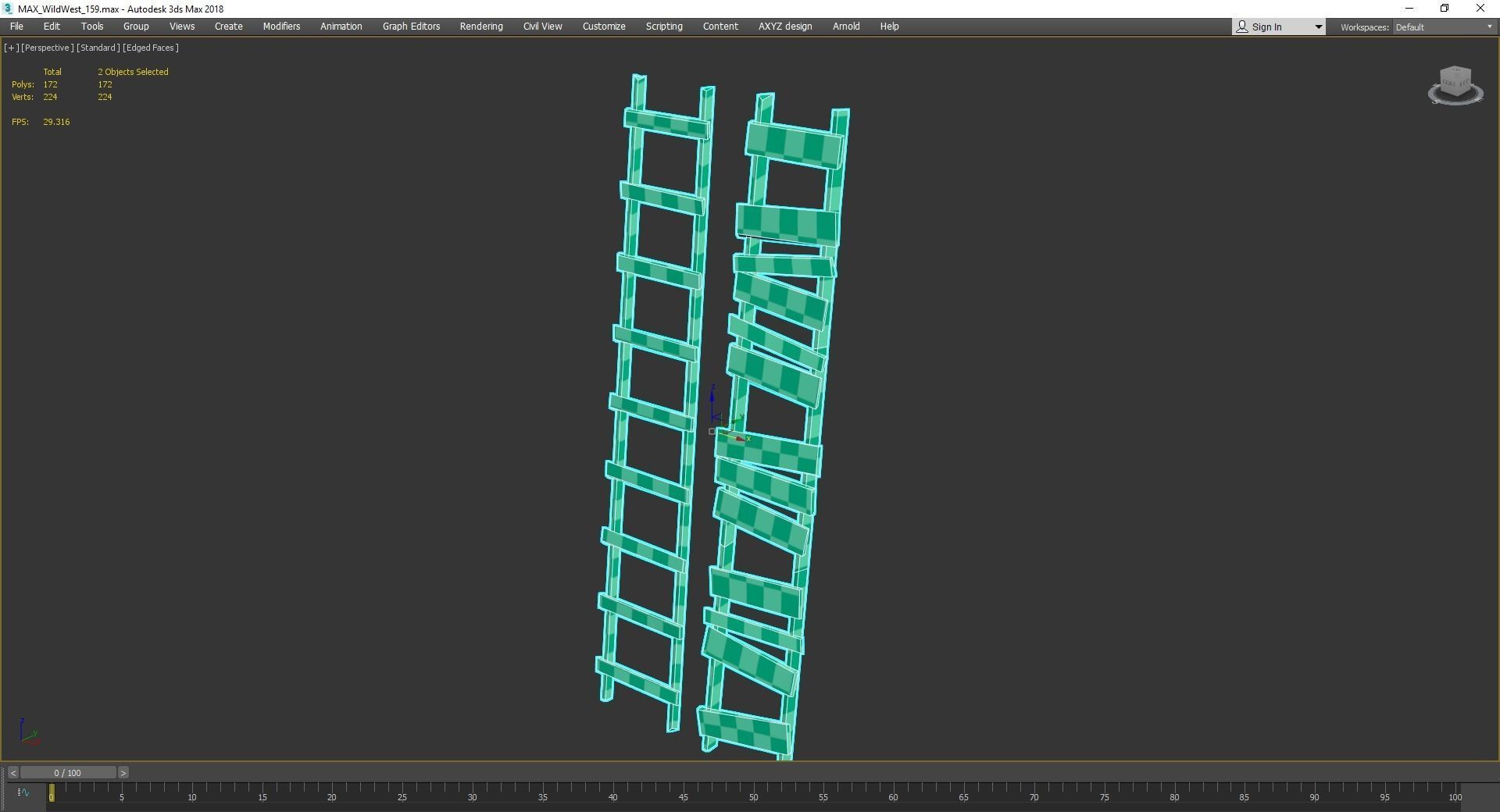 3D model Western - Wooden Ladders VR / AR / low-poly | CGTrader