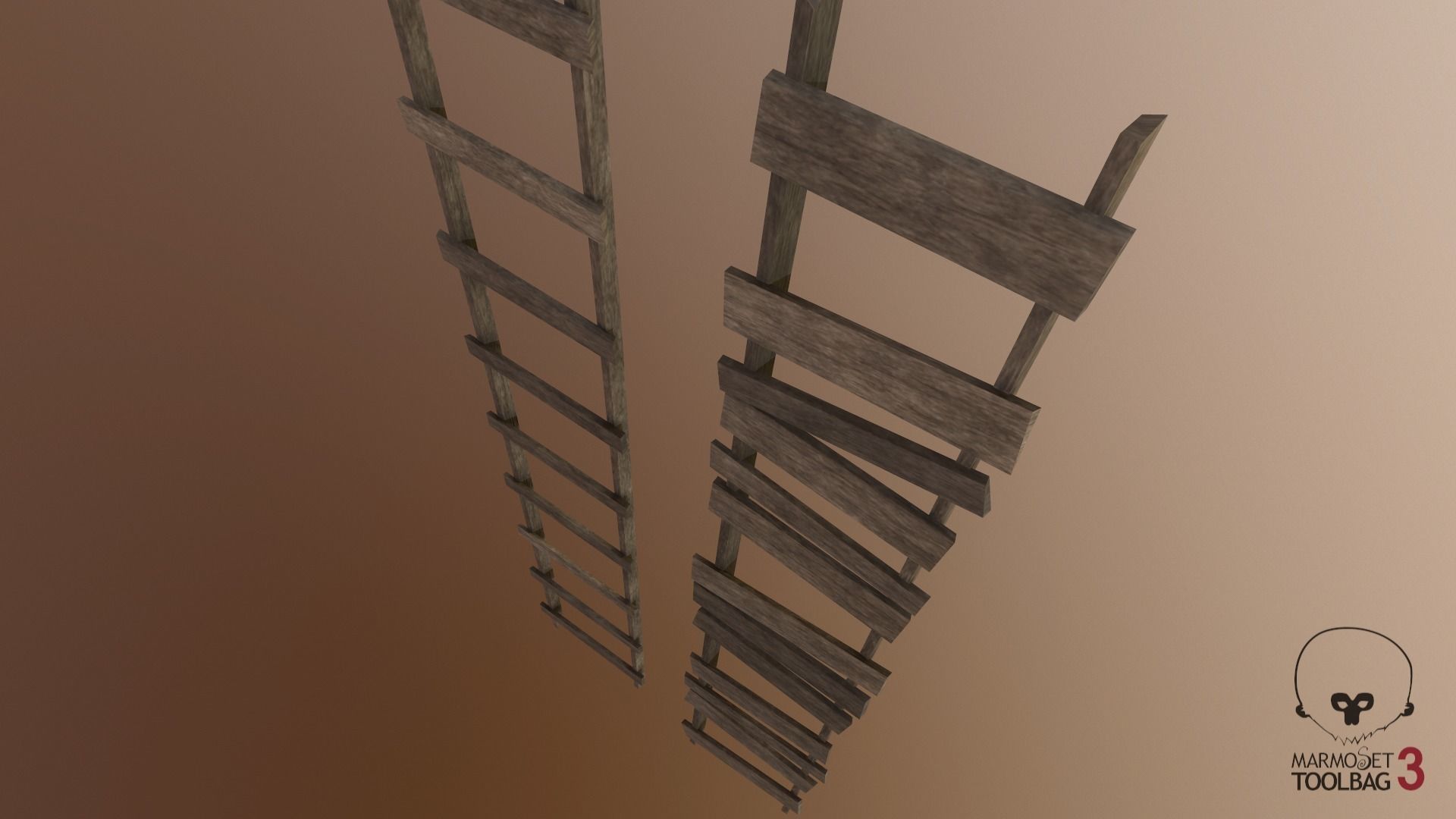 3D model Western - Wooden Ladders VR / AR / low-poly | CGTrader