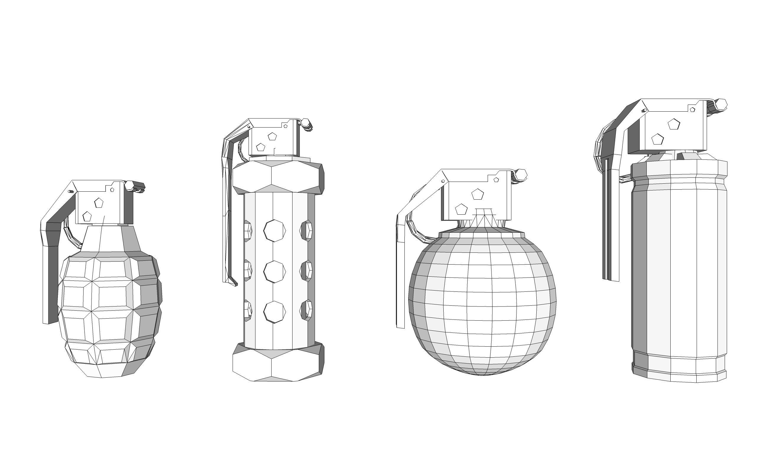 3D model Grenade Pack VR / AR / low-poly | CGTrader