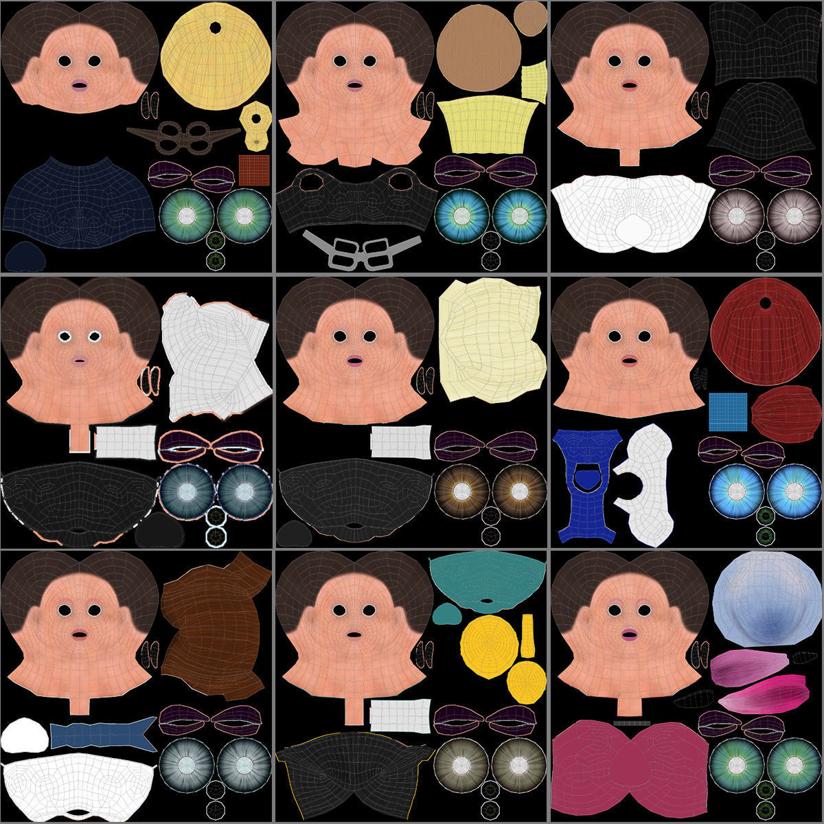 3D model Nine VR female character avatars VR / AR / low-poly | CGTrader