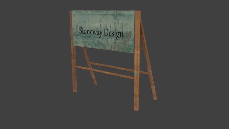 3D model Small BillBoard - Low Poly VR / AR / low-poly | CGTrader