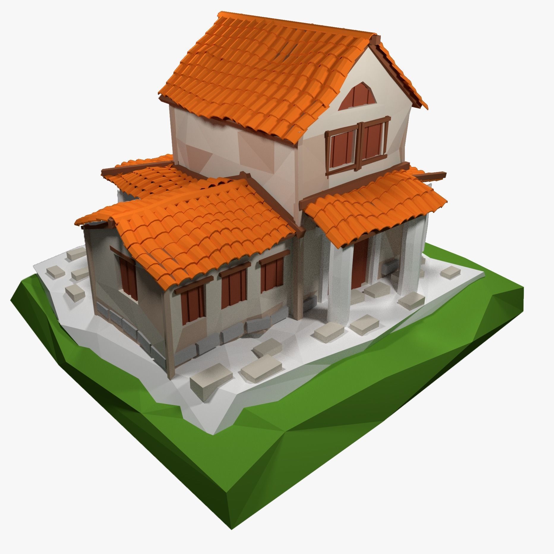 3D Low Poly Ancient Cartoon Roman House | CGTrader