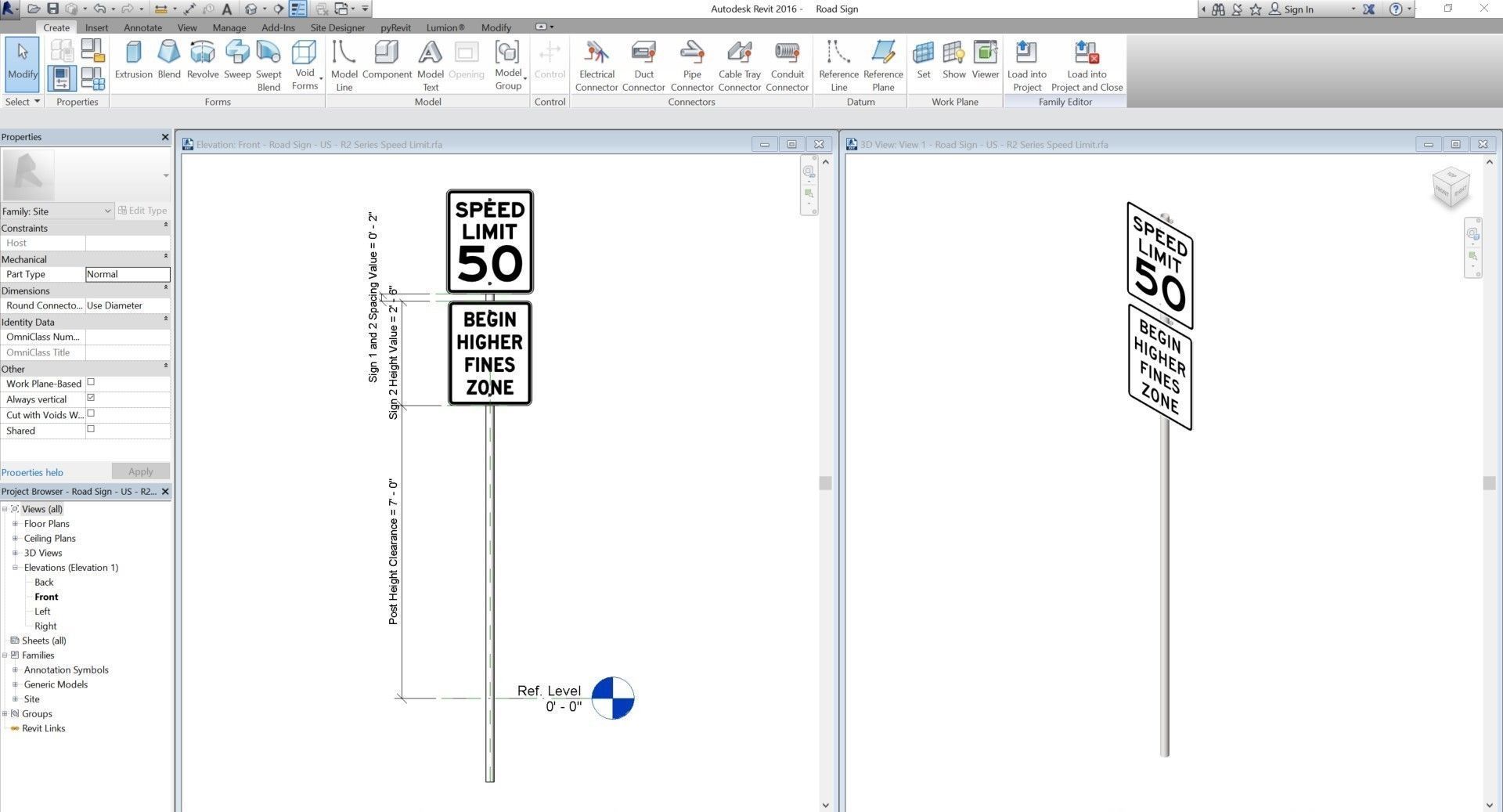 Road Sign US R2 Series Speed Limit BIM Collection 3D model | CGTrader