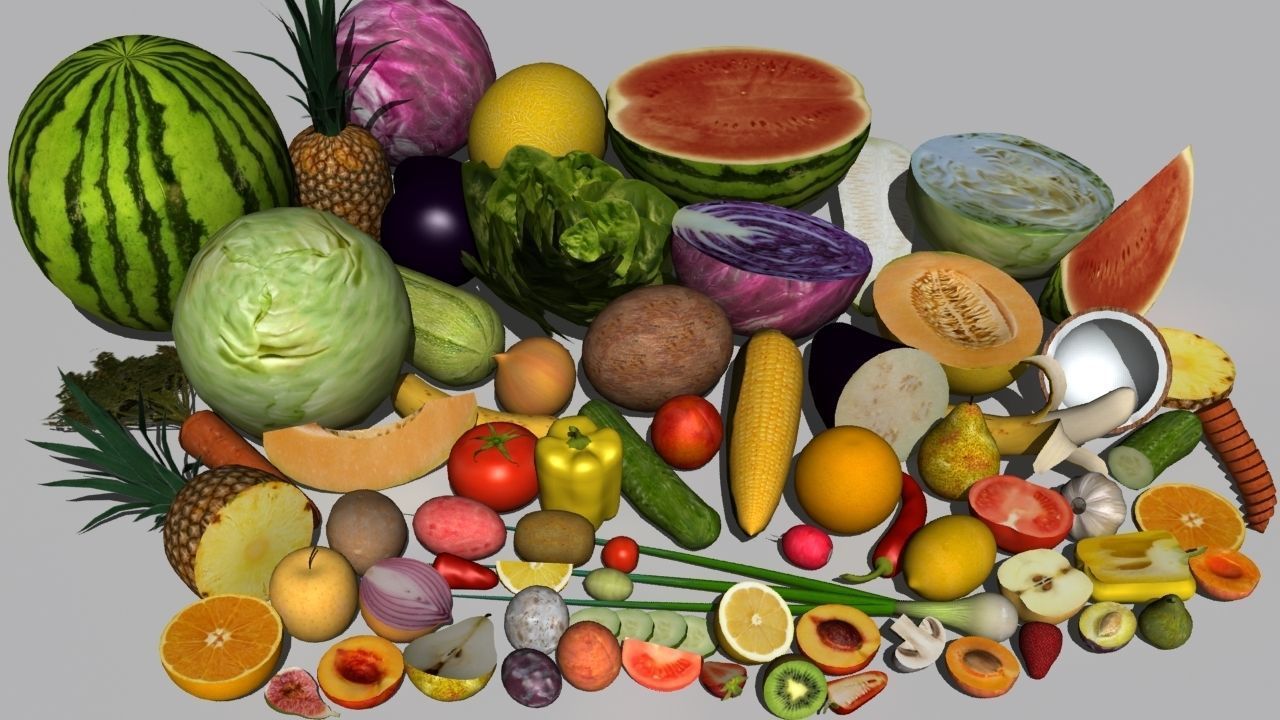 Fruit and vegetables collection 3D model | CGTrader