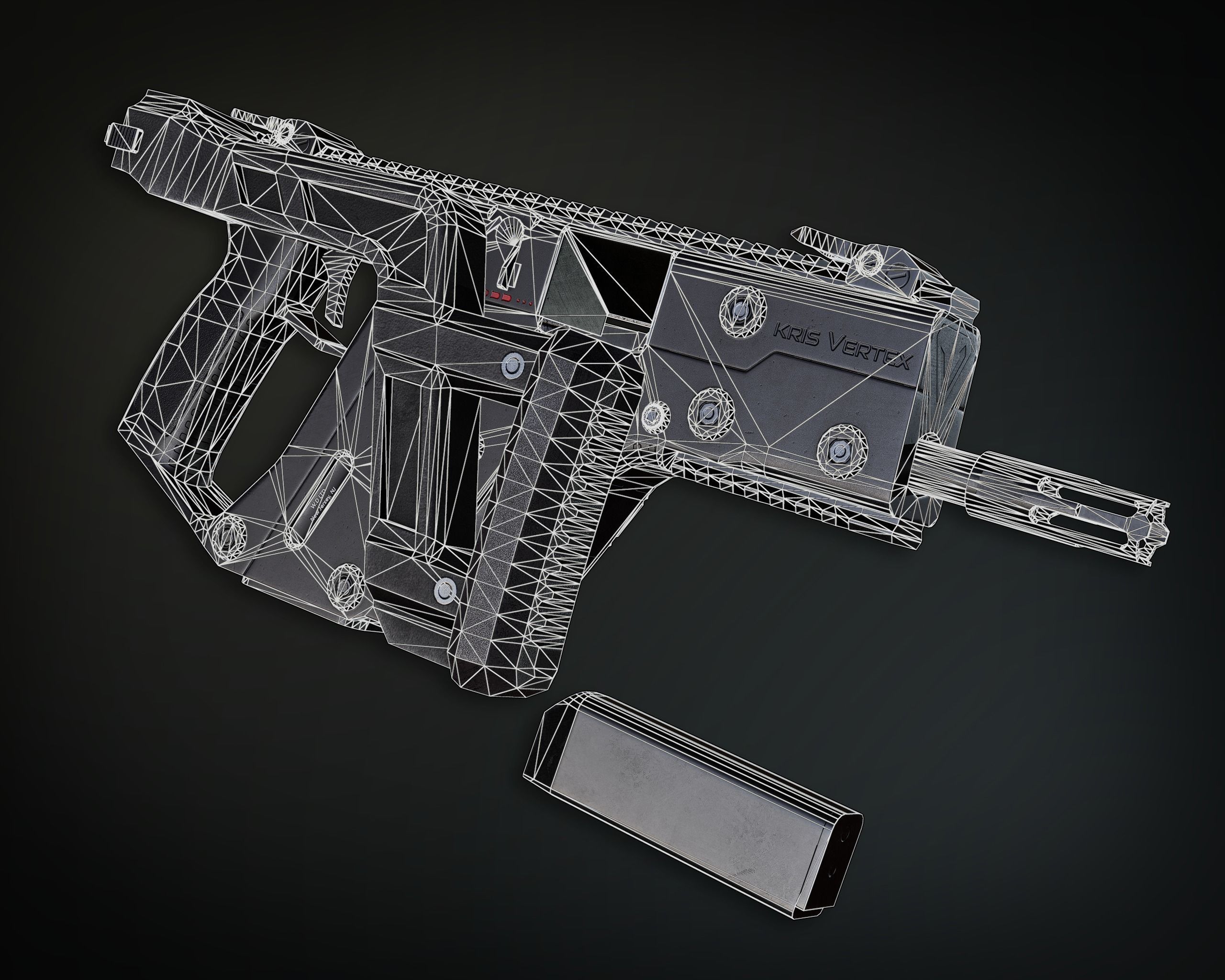 3D model Lowpoly PBR Vector Submachine Gun VR / AR / low-poly | CGTrader