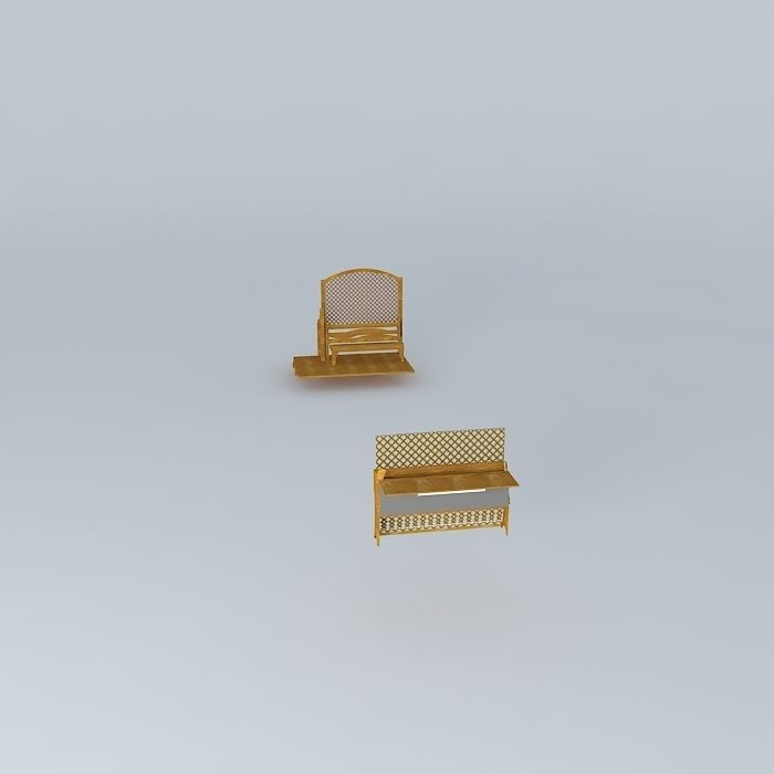 Deck Bench with Privacy Screen free 3D model | CGTrader