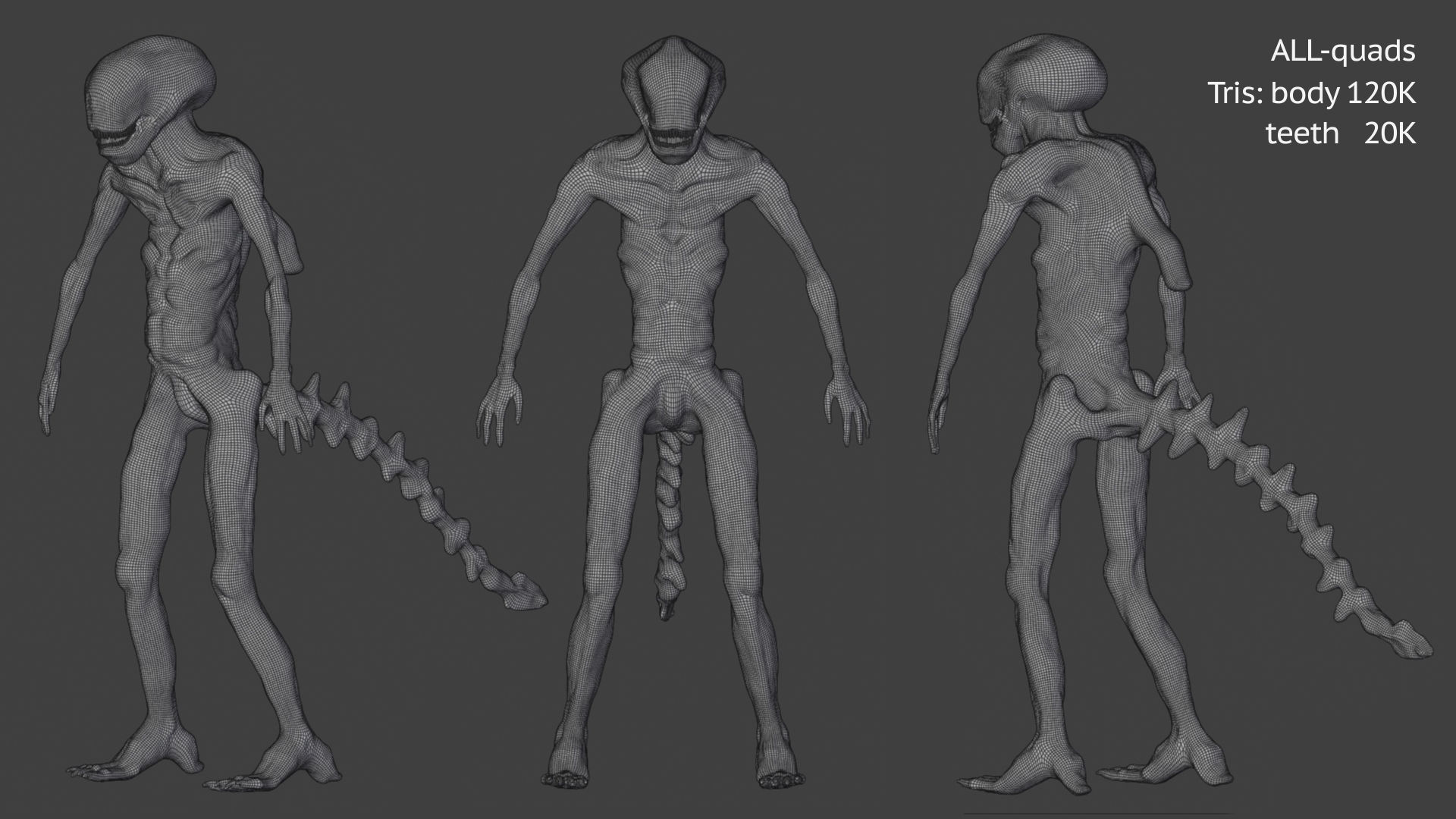 Alien look like guy 3D model rigged | CGTrader
