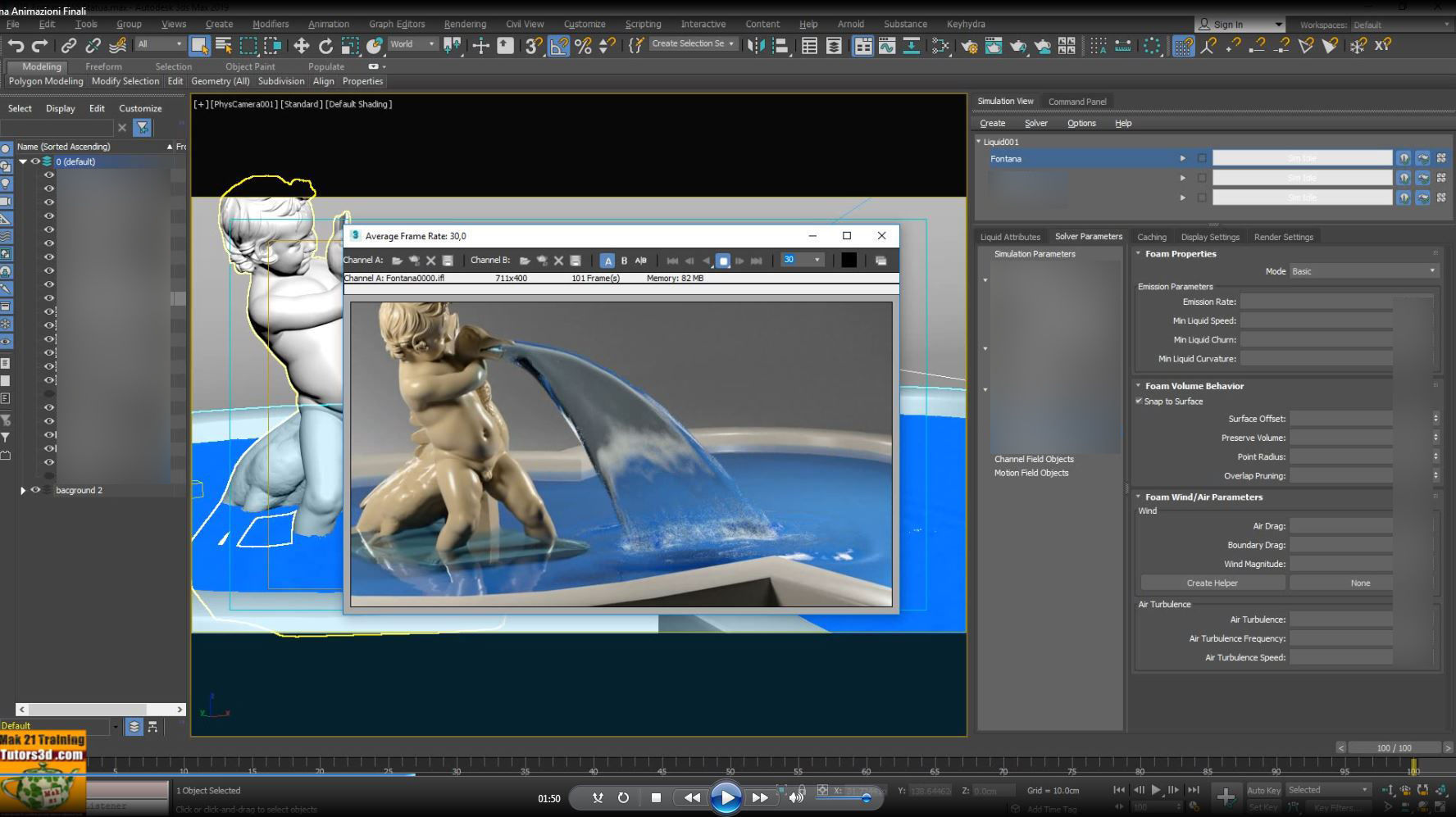 3ds max Fluid Bifrost Liquidi Tutorial MP4 3D model animated | CGTrader